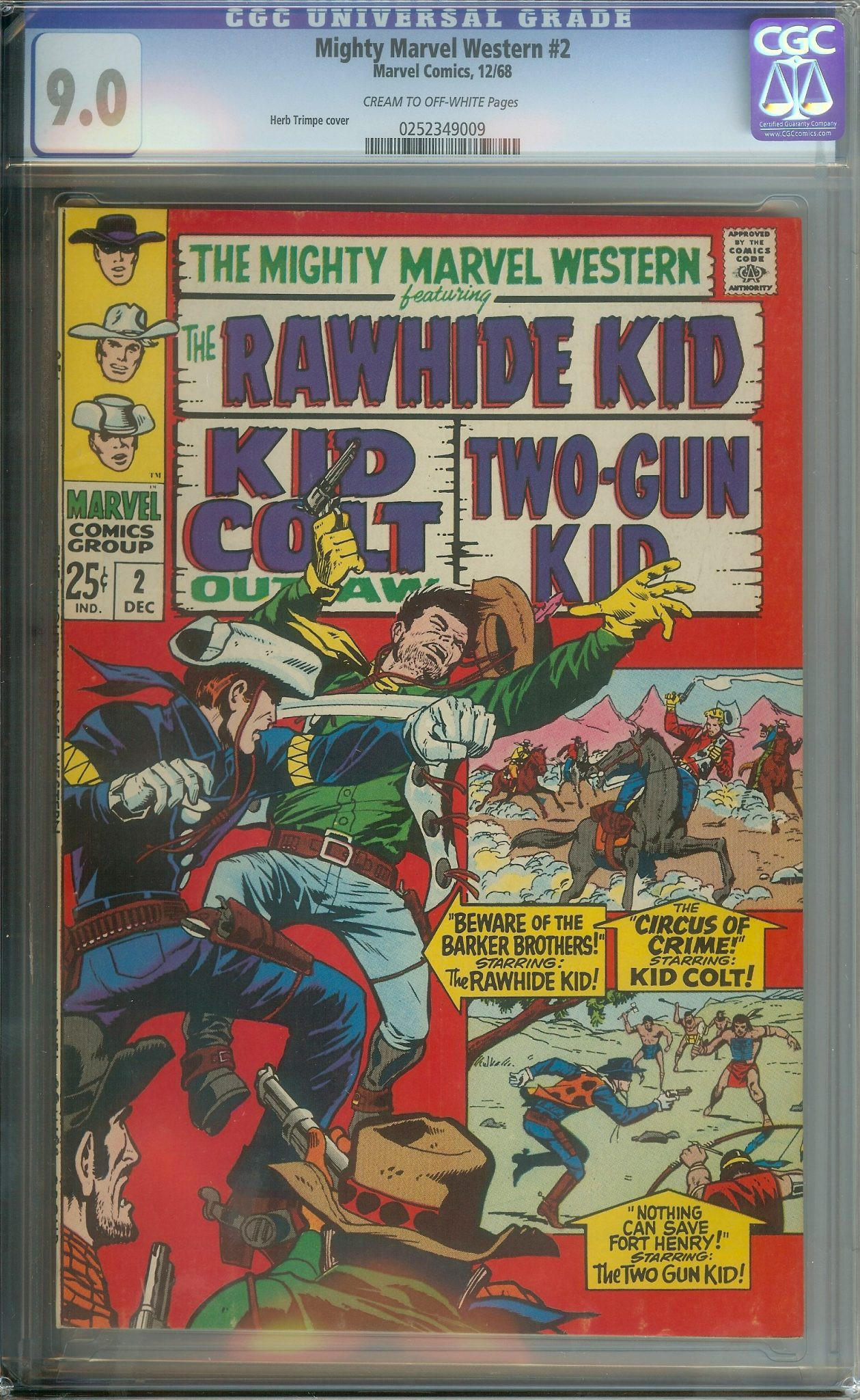 MIGHTY MARVEL WESTERN #2 CGC 9.0 CR/OW PAGES | Reece's Rare Comics