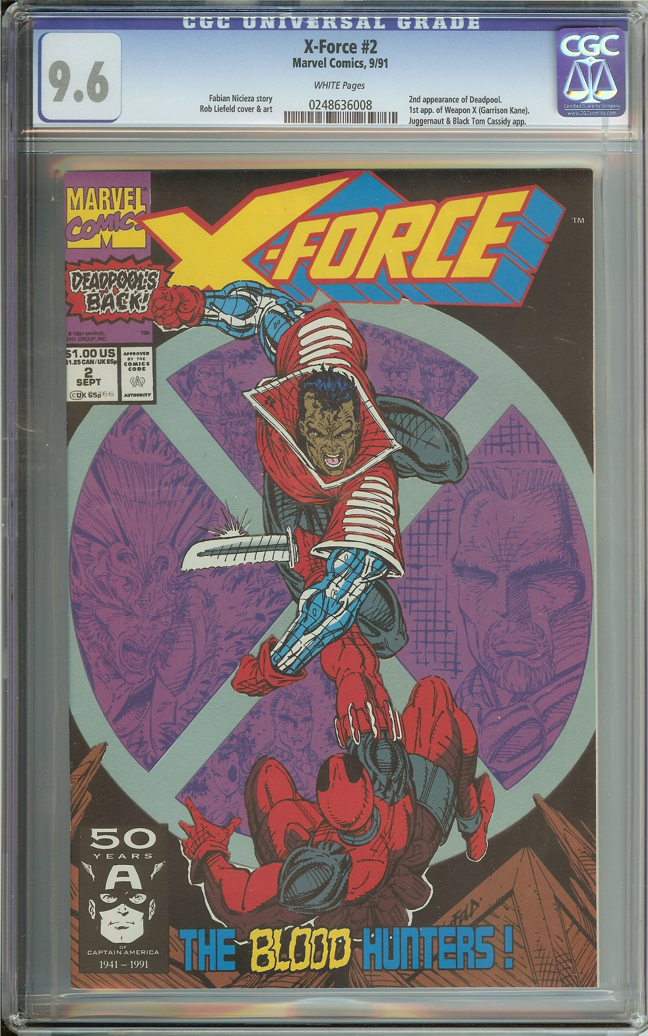 X-FORCE #2 CGC 9.6 WHITE PAGES | Reece's Rare Comics