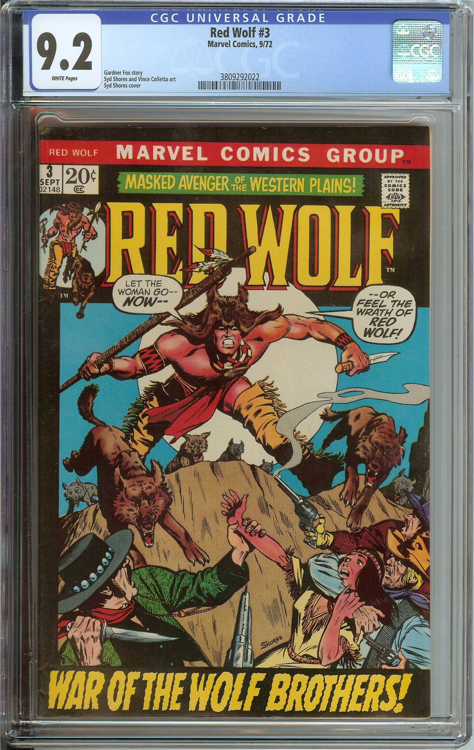 RED WOLF #3 CGC 9.2 WHITE PAGES | Reece's Rare Comics