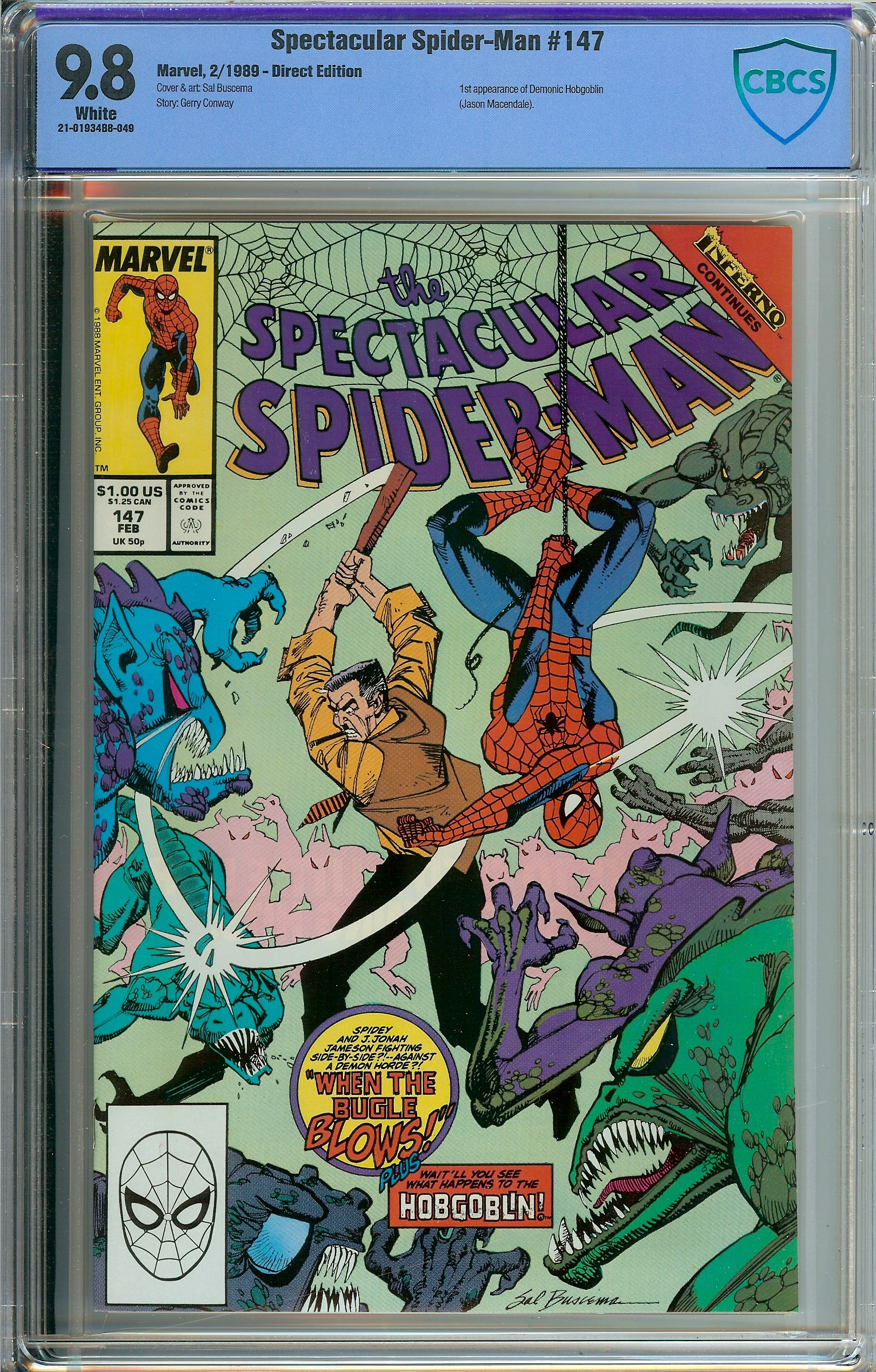 SPECTACULAR SPIDER-MAN #147 CBCS 9.8 WHITE PAGES | Reece's Rare Comics