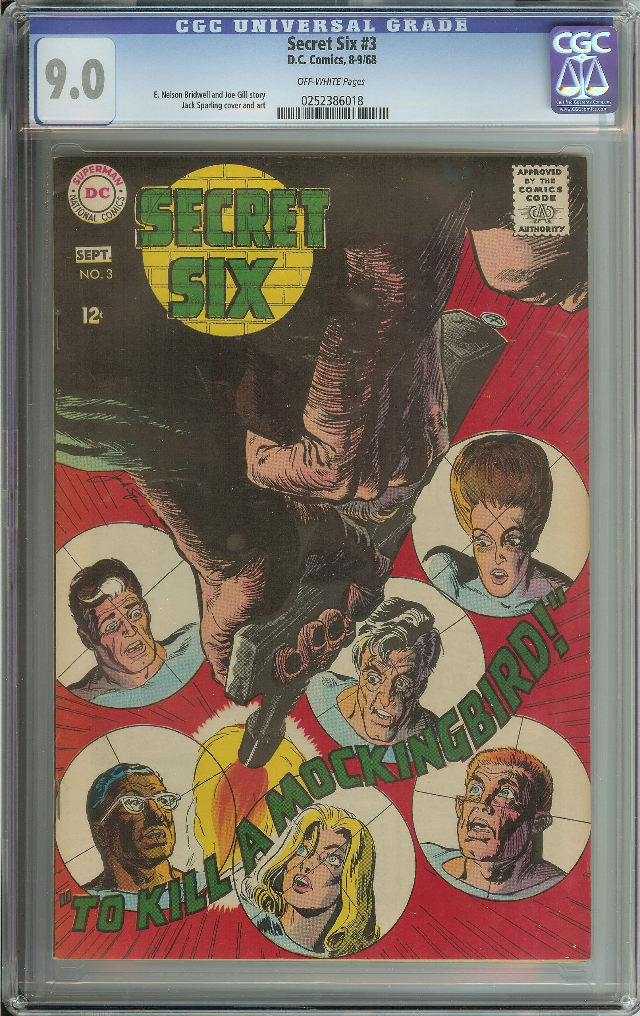 SECRET SIX #3 CGC 9.0 OW PAGES | Reece's Rare Comics