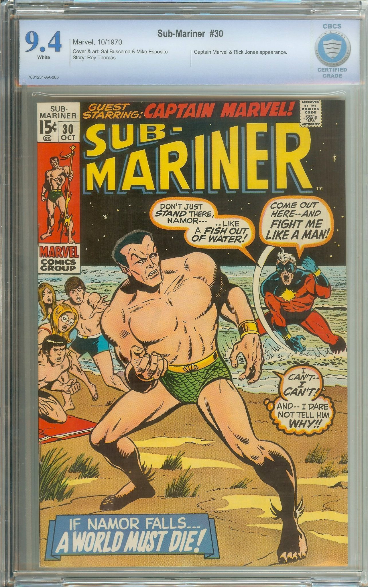 SUB-MARINER #30 CBCS 9.4 WHITE PAGES | Reece's Rare Comics