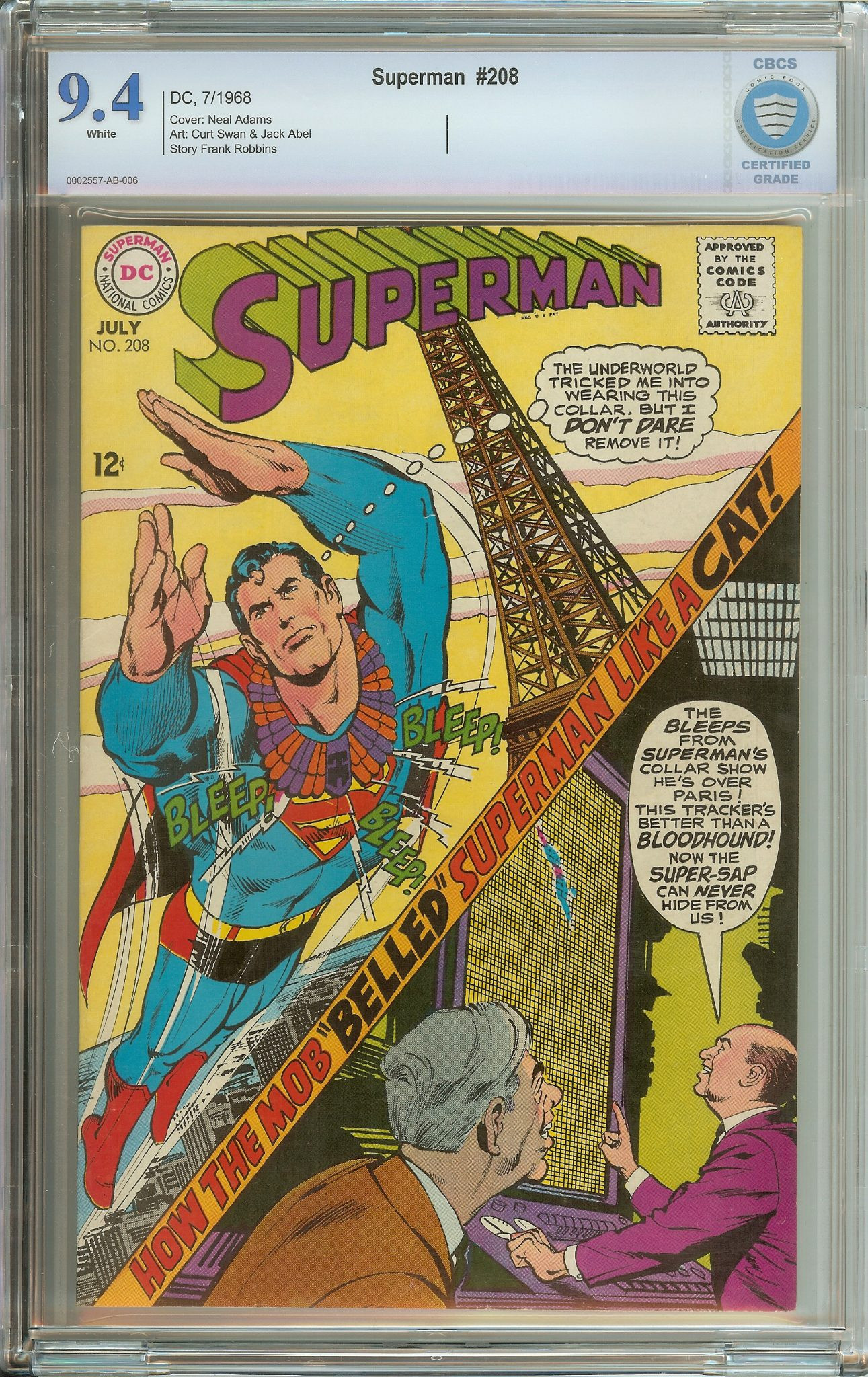 SUPERMAN #208 CBCS 9.4 WHITE PAGES | Reece's Rare Comics
