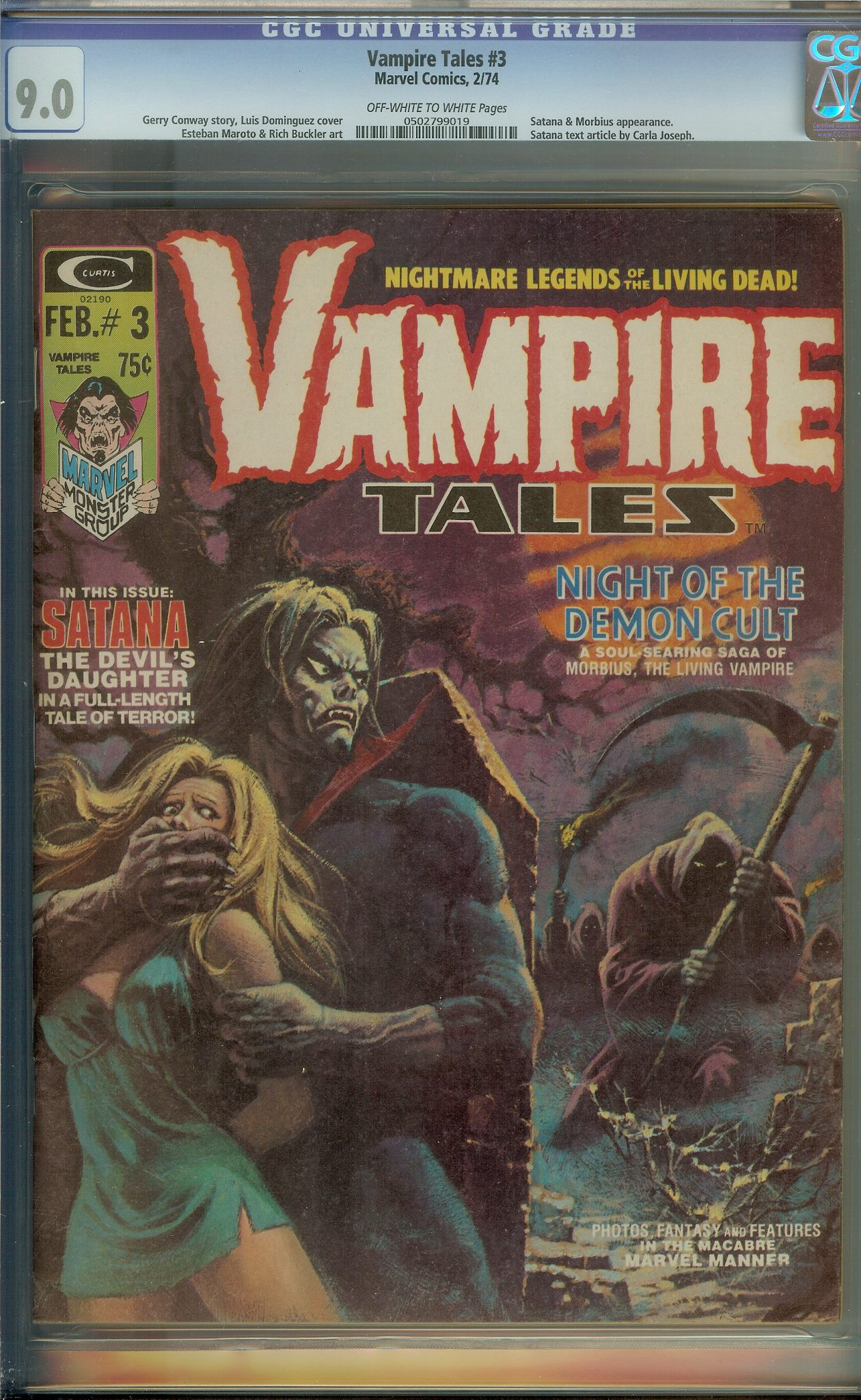 VAMPIRE TALES #3 CGC 9.0 OW/WH PAGES | Reece's Rare Comics