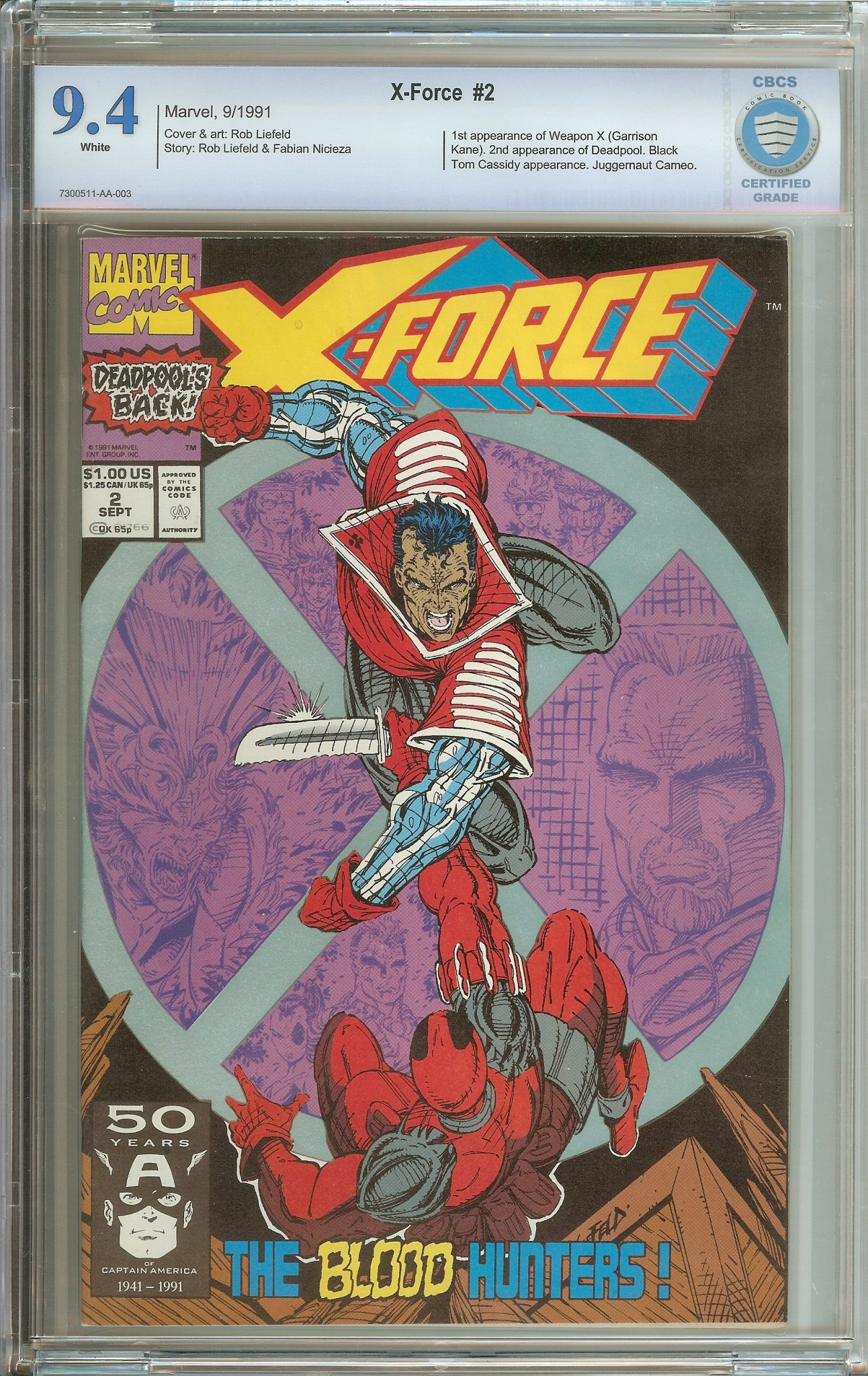 X-FORCE #2 CBCS 9.4 WHITE PAGES | Reece's Rare Comics