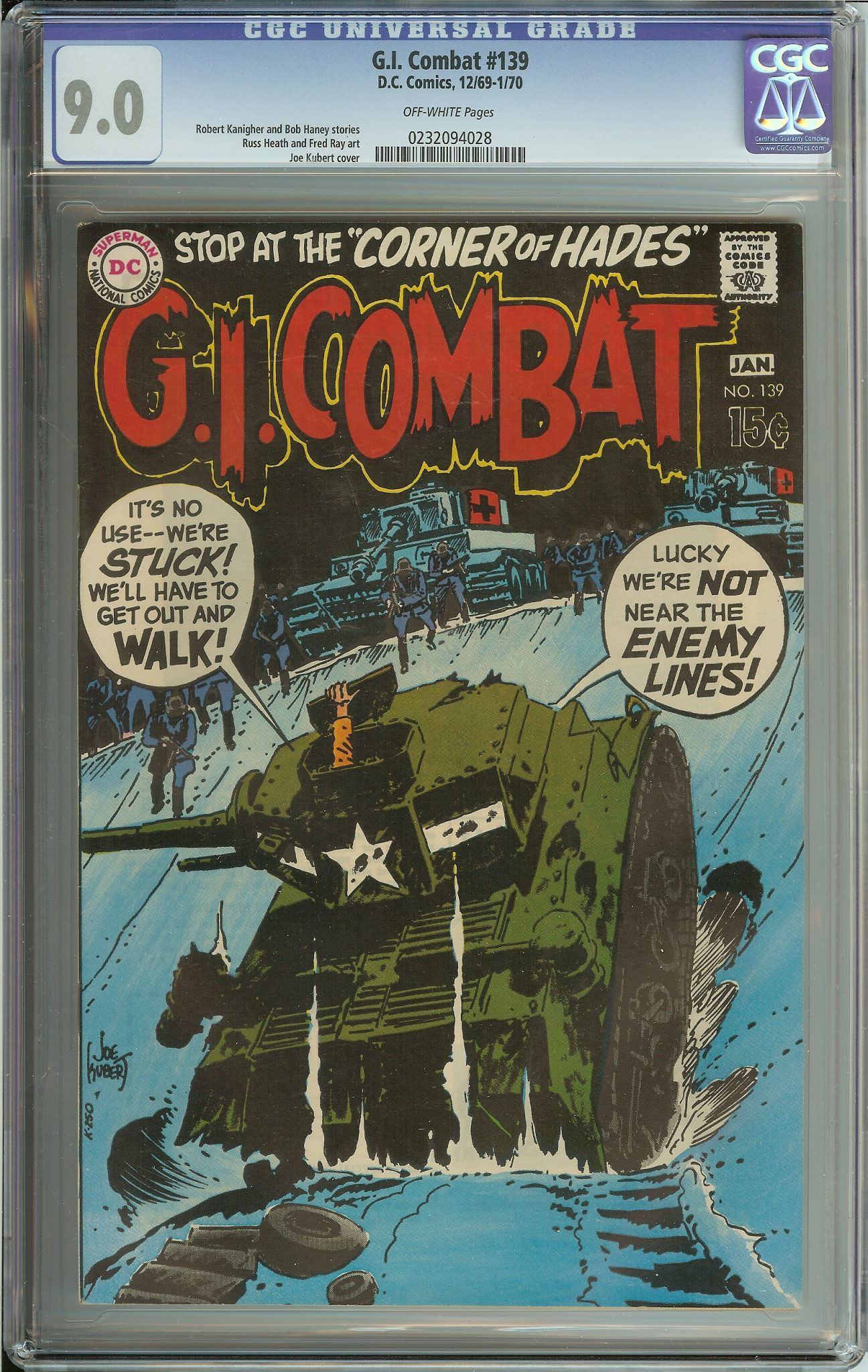 G.I. COMBAT #139 CGC 9.0 OW PAGES | Reece's Rare Comics