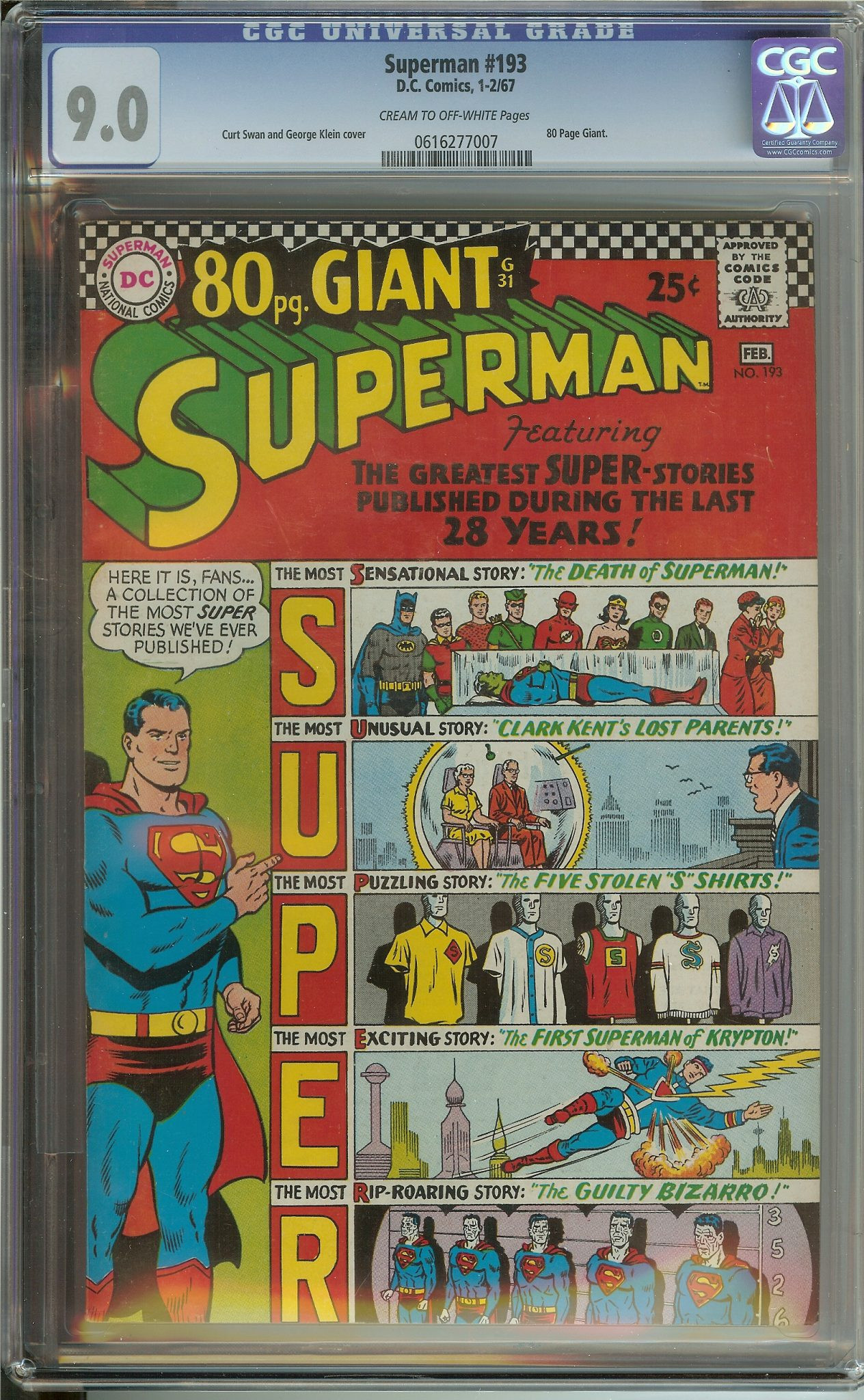 SUPERMAN #193 CGC 9.0 CR/OW PAGES | Reece's Rare Comics