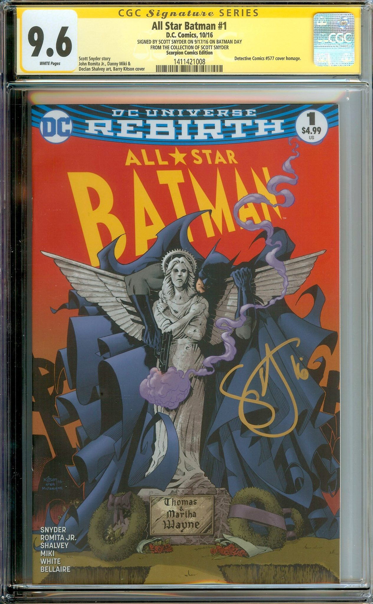 ALL STAR BATMAN #1 CGC 9.6 WHITE PAGES | Reece's Rare Comics