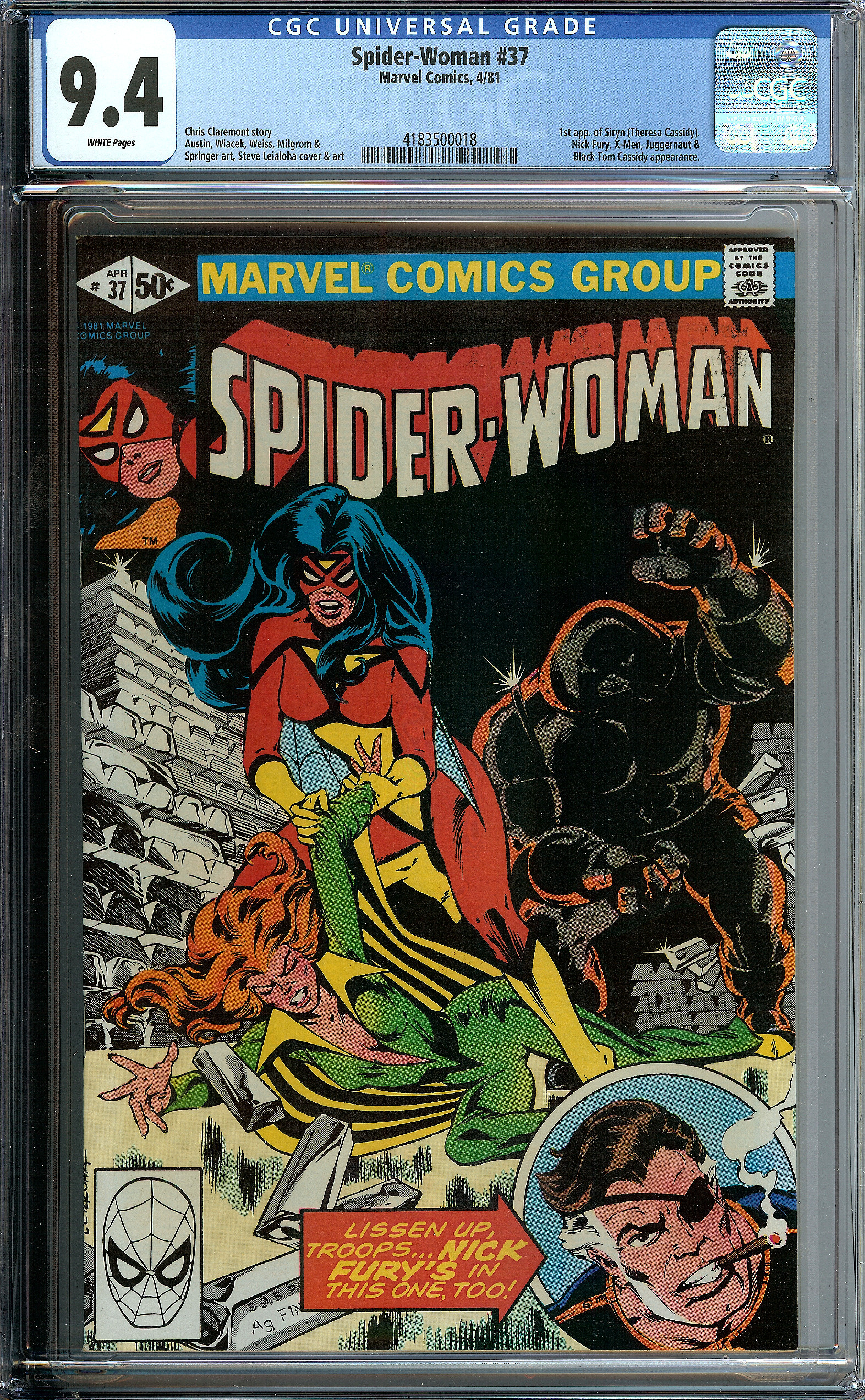SPIDER-WOMAN #37 CGC 9.4 WHITE PAGES | Reece's Rare Comics