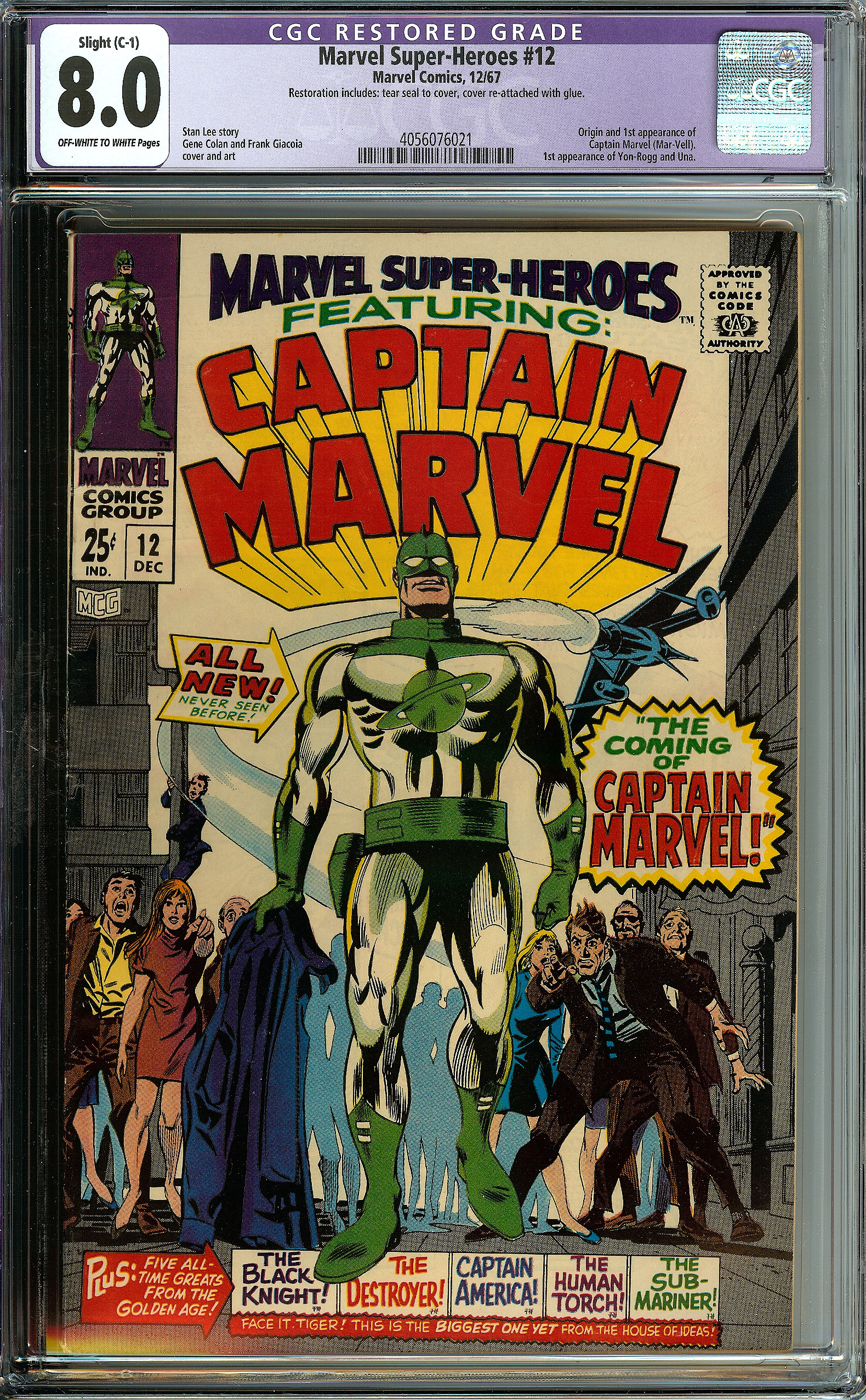 MARVEL SUPER-HEROES #12 CGC 8.0 OW/WH PAGES R | Reece's Rare Comics