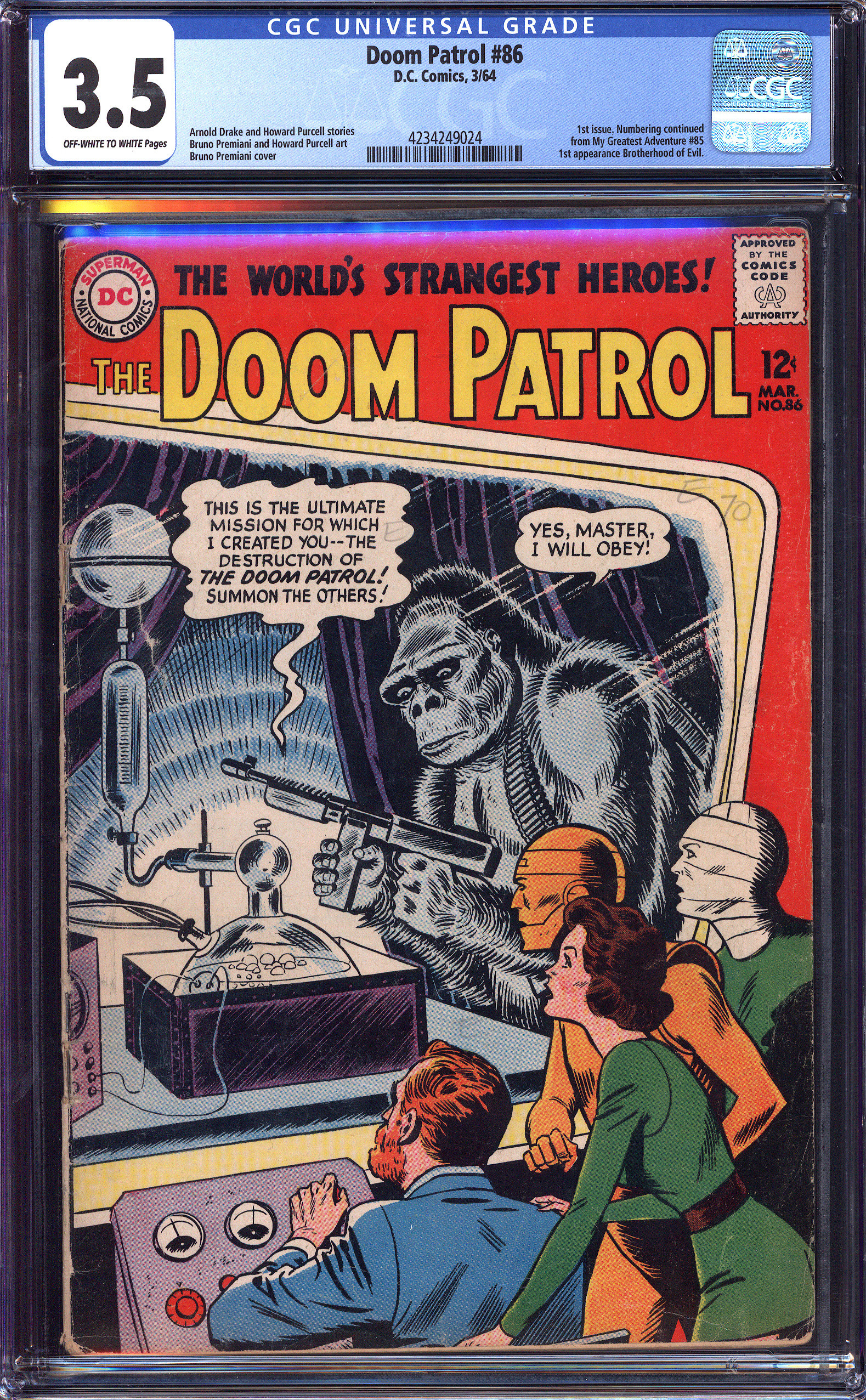 DOOM PATROL #86 CGC 3.5 OW/WH PAGES | Reece's Rare Comics
