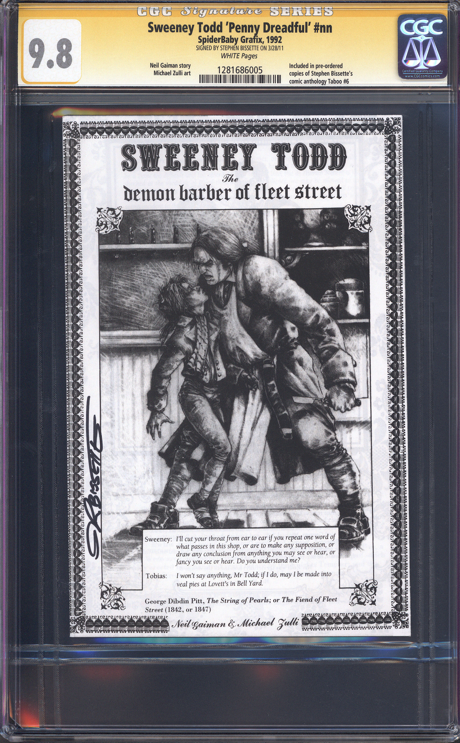 SWEENEY TODD PENNY DREADFUL #NN CGC 9.8 WHITE PAGES | Reece's Rare Comics