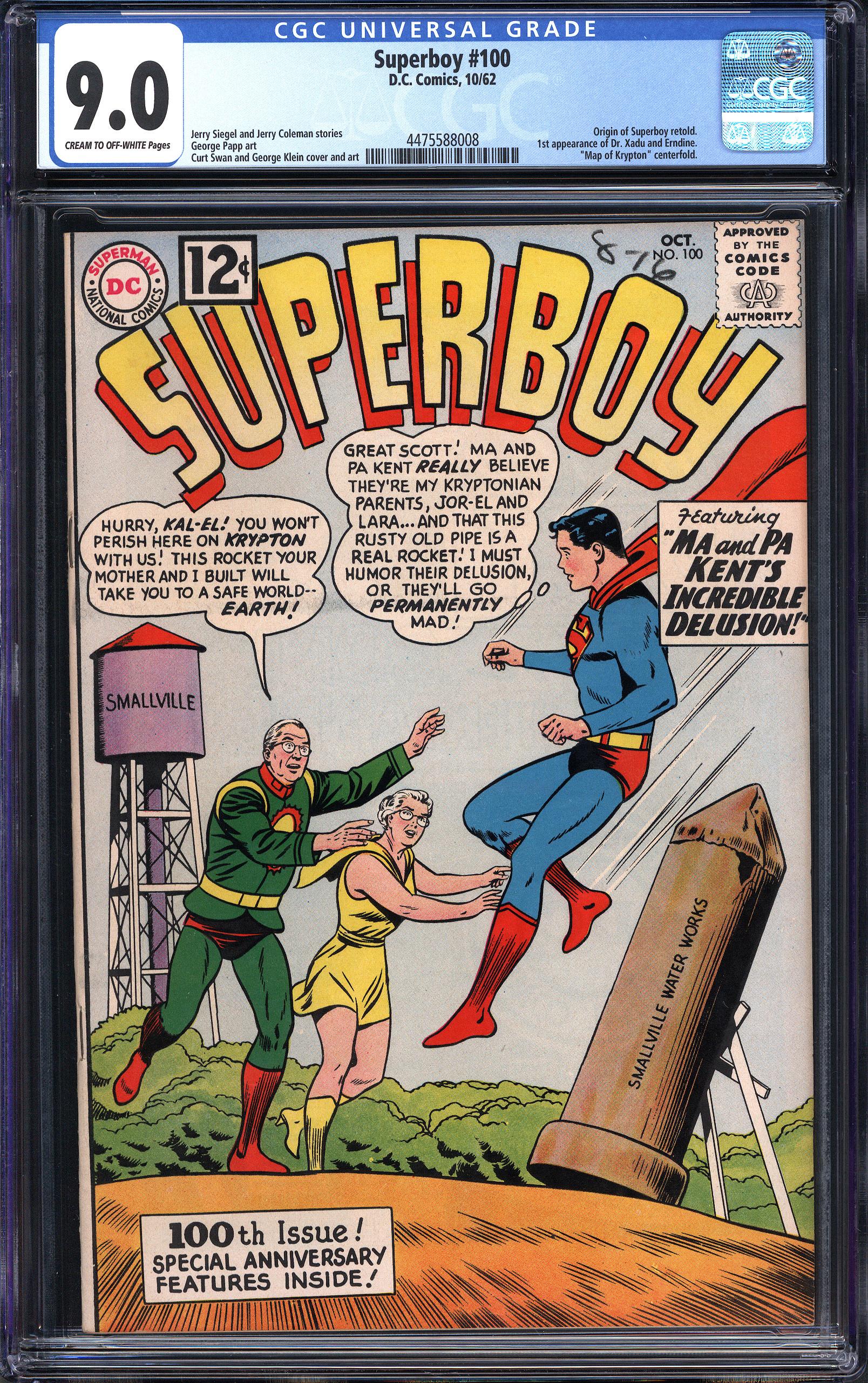 SUPERBOY #100 CGC 9.0 CR/OW PAGES | Reece's Rare Comics