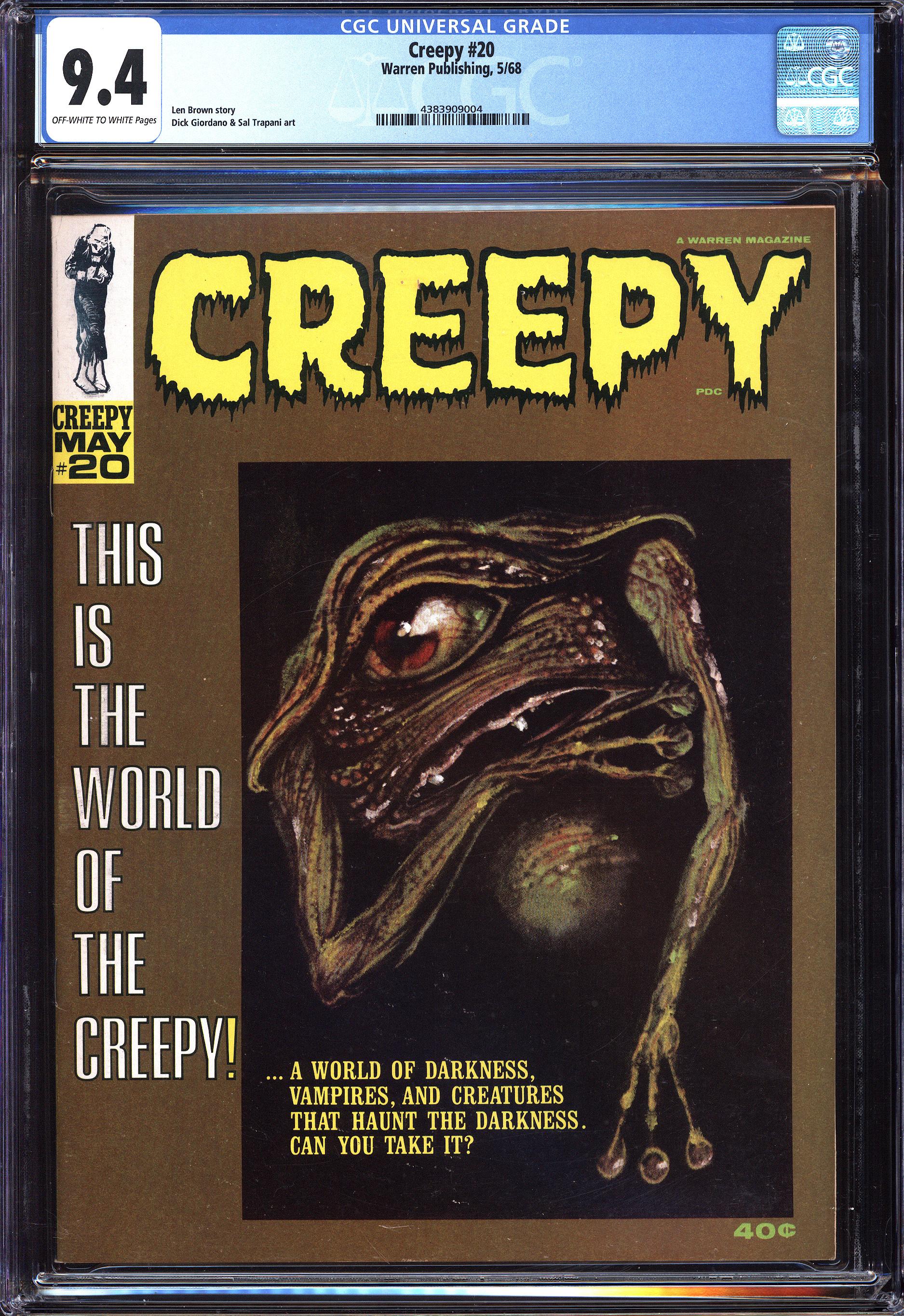 CREEPY #20 CGC 9.4 OW/WH PAGES | Reece's Rare Comics