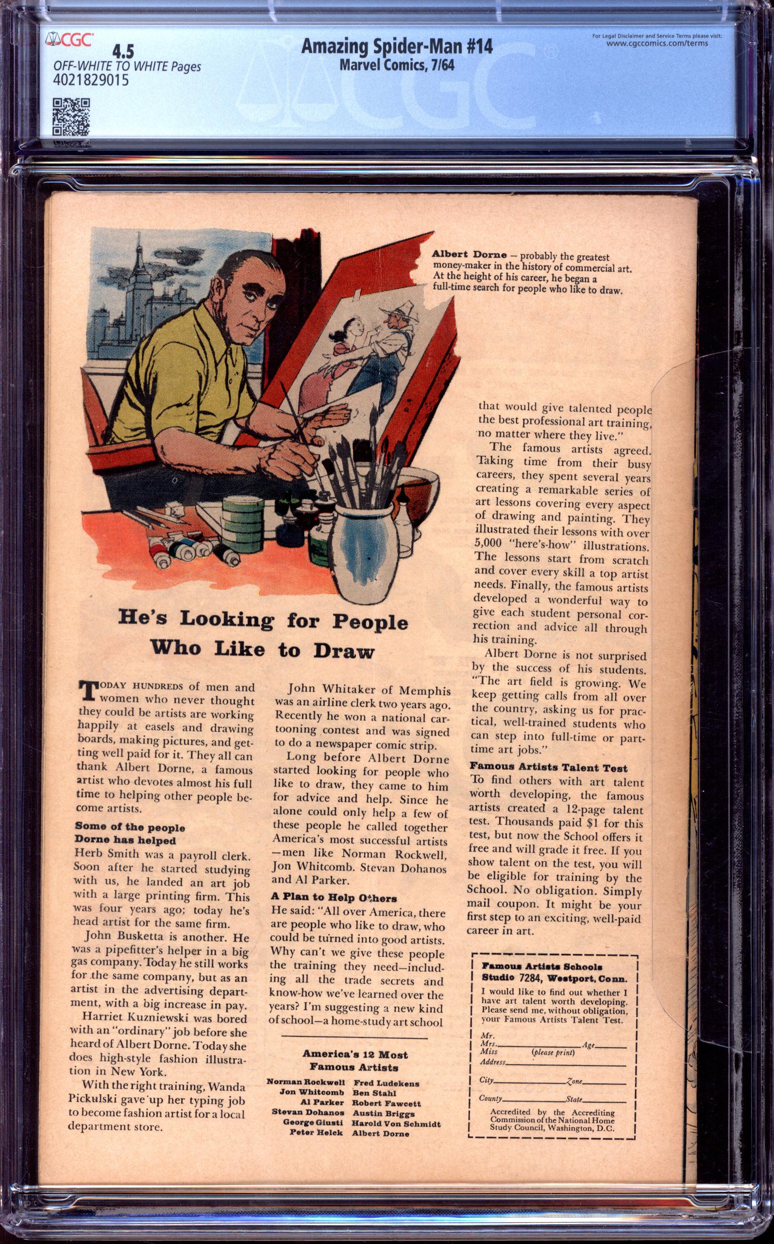 AMAZING SPIDER-MAN #14 CGC 4.5 OW/WH PAGES | Reece's Rare Comics