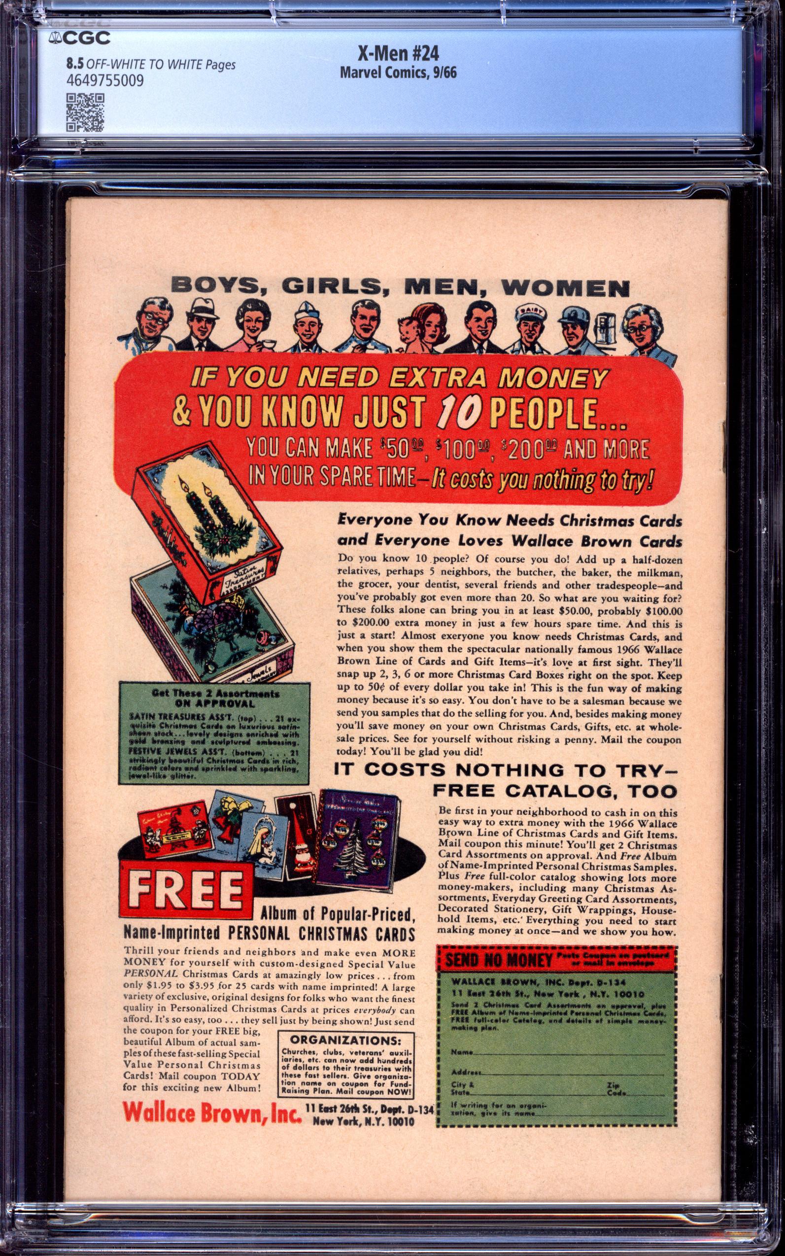 X-MEN #24 CGC 8.5 OW/WH PAGES | Reece's Rare Comics