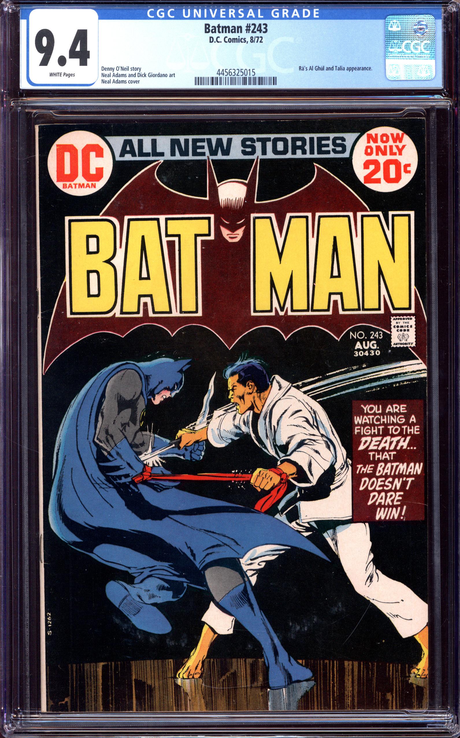 BATMAN #243 CGC 9.4 WHITE PAGES | Reece's Rare Comics
