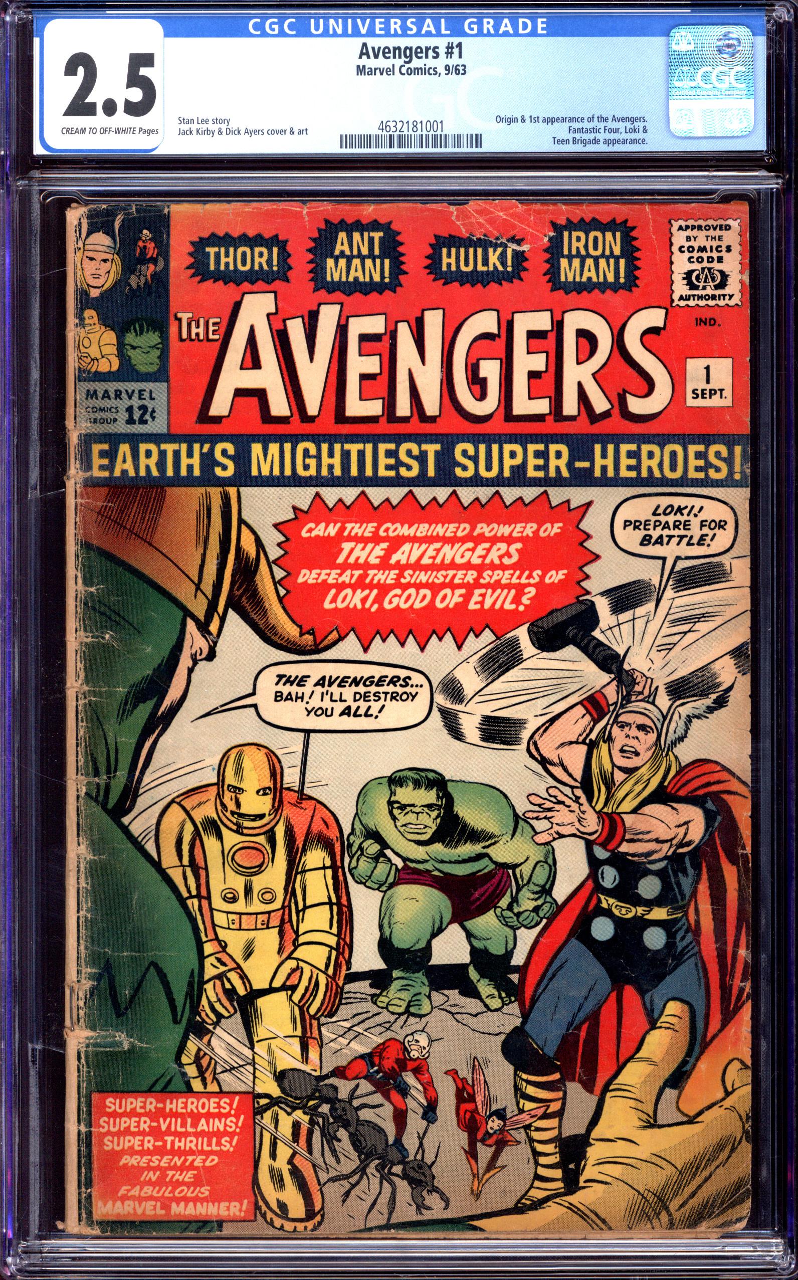 AVENGERS #1 CGC 2.5 CR/OW PAGES | Reece's Rare Comics