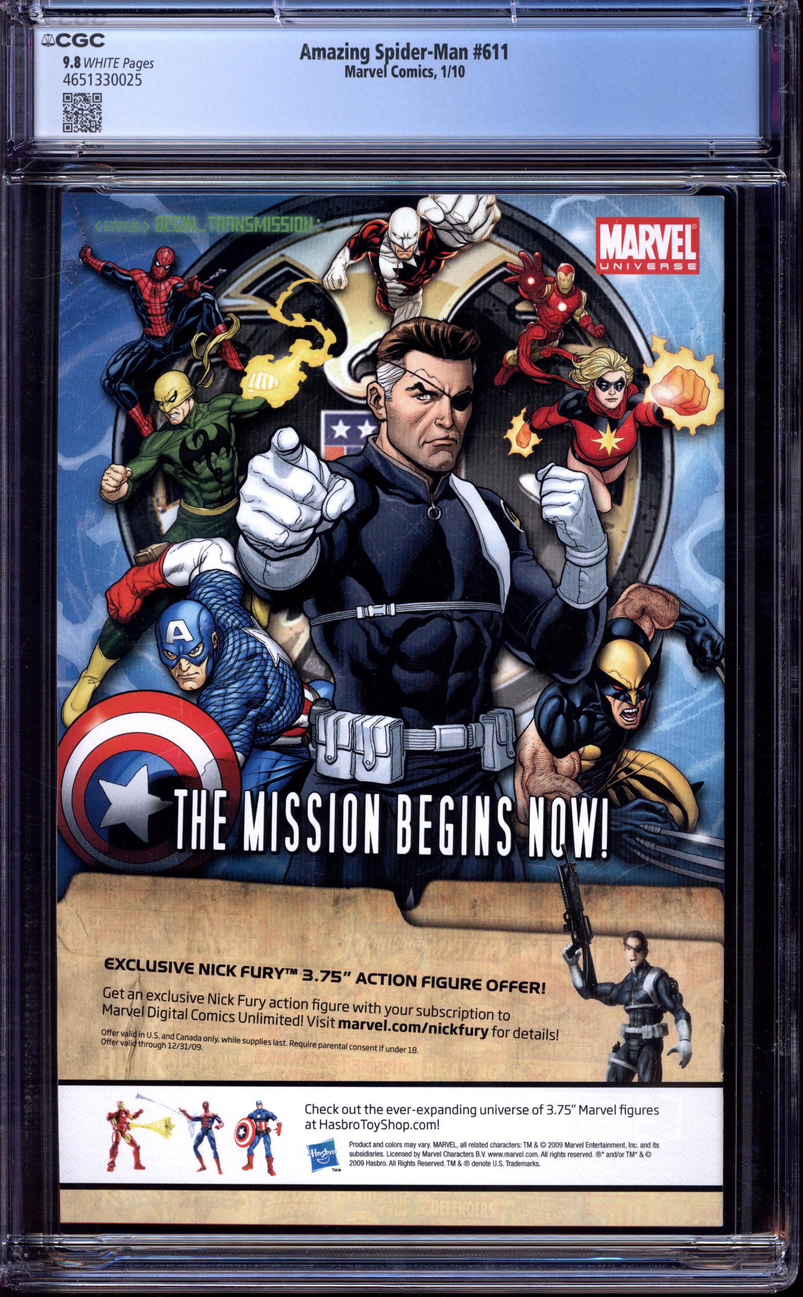 AMAZING SPIDER-MAN #611 CGC 9.8 WHITE PAGES | Reece's Rare Comics