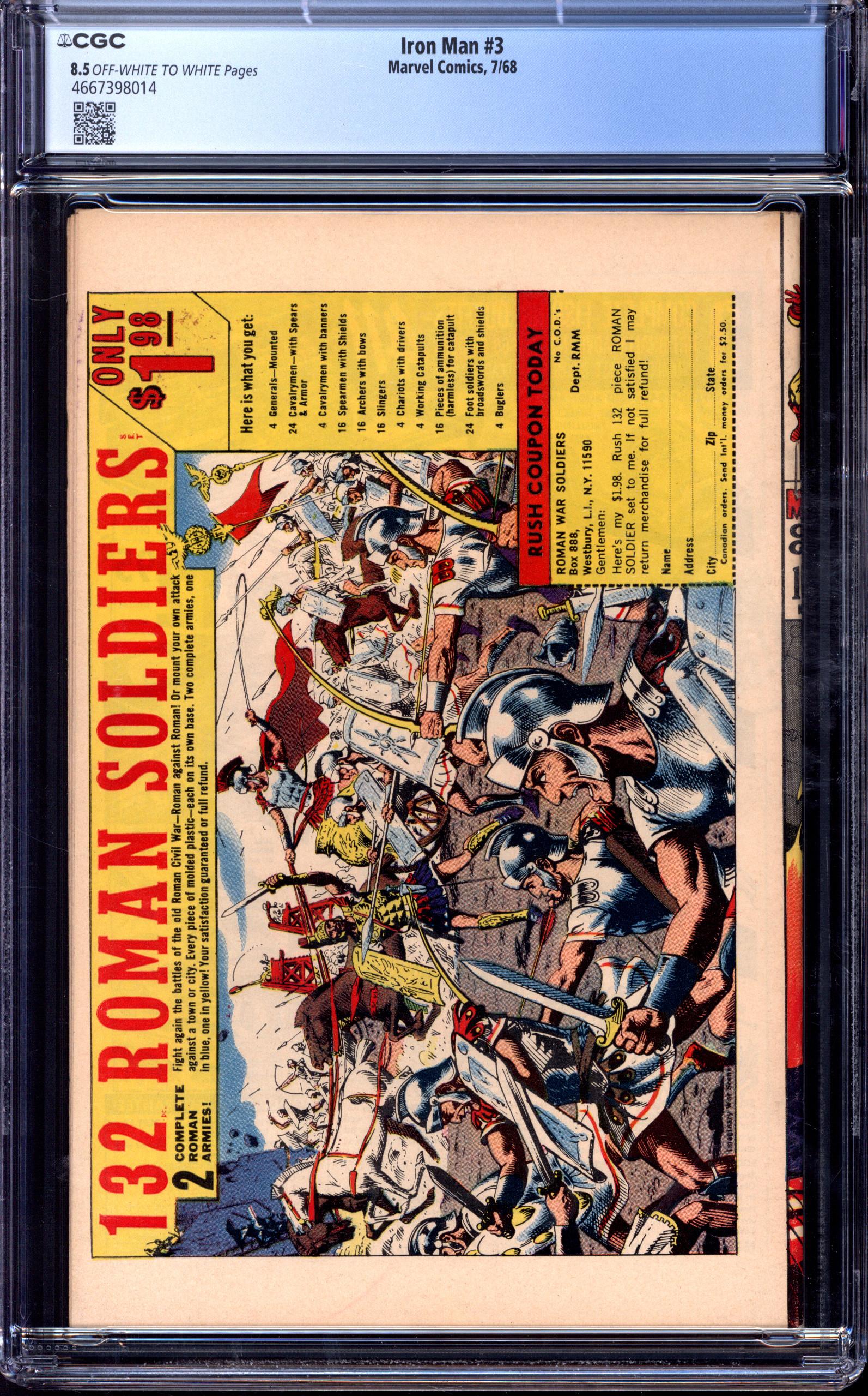 IRON MAN #3 CGC 8.5 OW/WH PAGES | Reece's Rare Comics