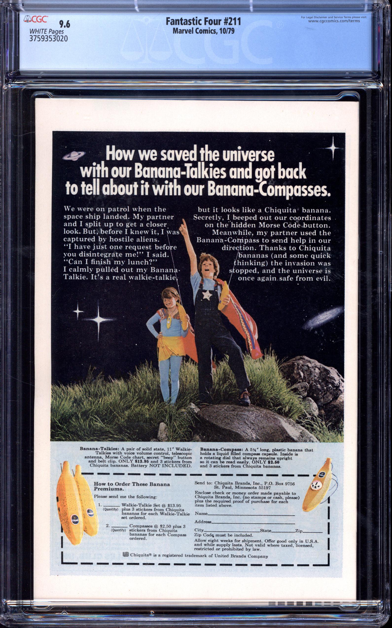 FANTASTIC FOUR #211 CGC 9.6 WHITE PAGES | Reece's Rare Comics