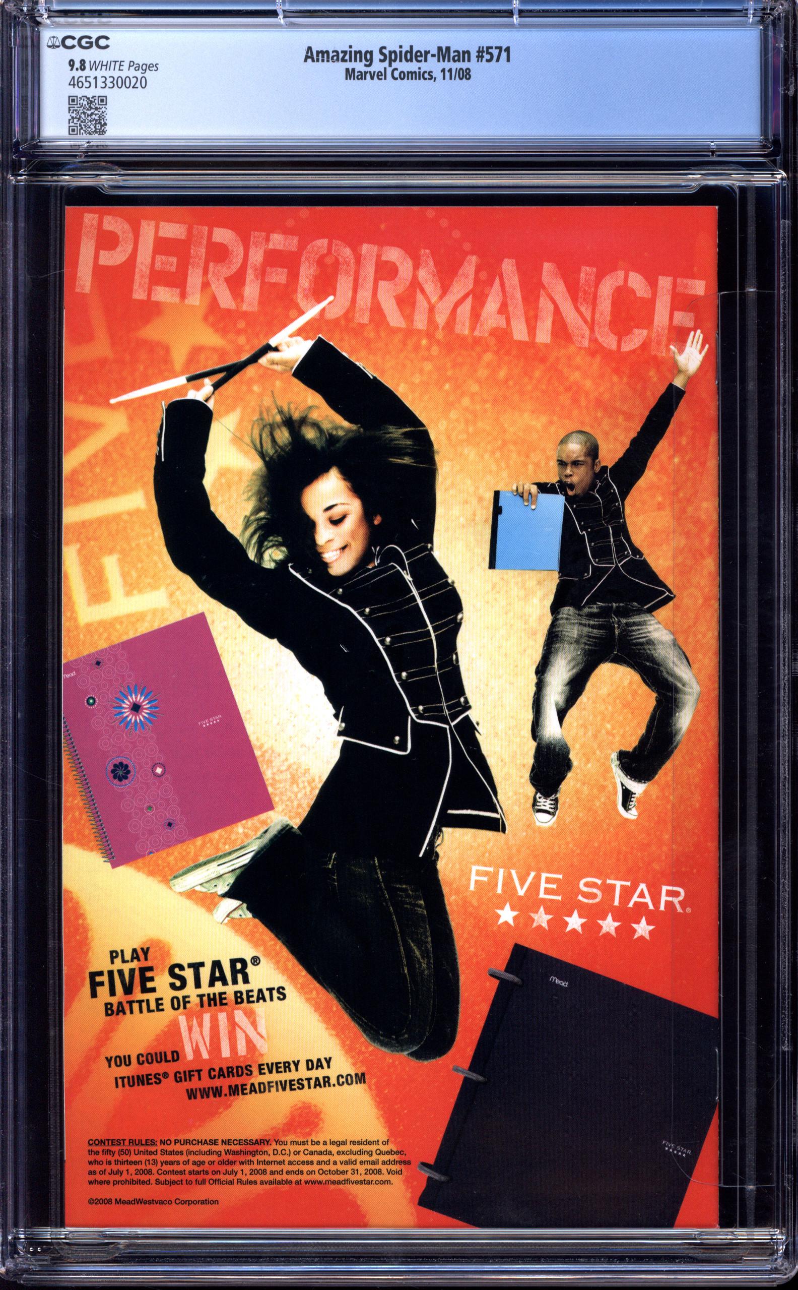 AMAZING SPIDER-MAN #571 CGC 9.8 WHITE PAGES | Reece's Rare Comics