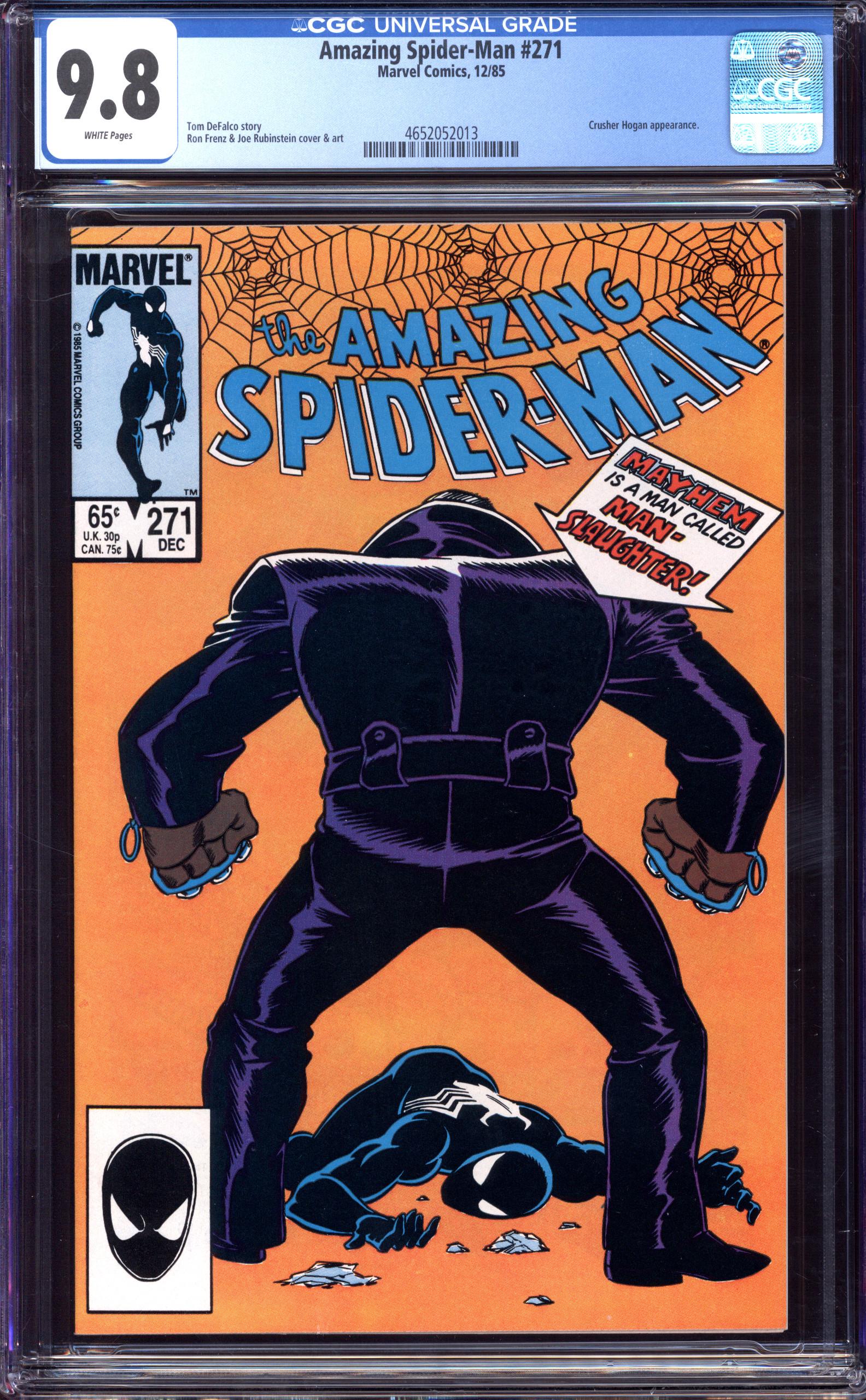 AMAZING SPIDER-MAN #271 CGC 9.8 WHITE PAGES | Reece's Rare Comics