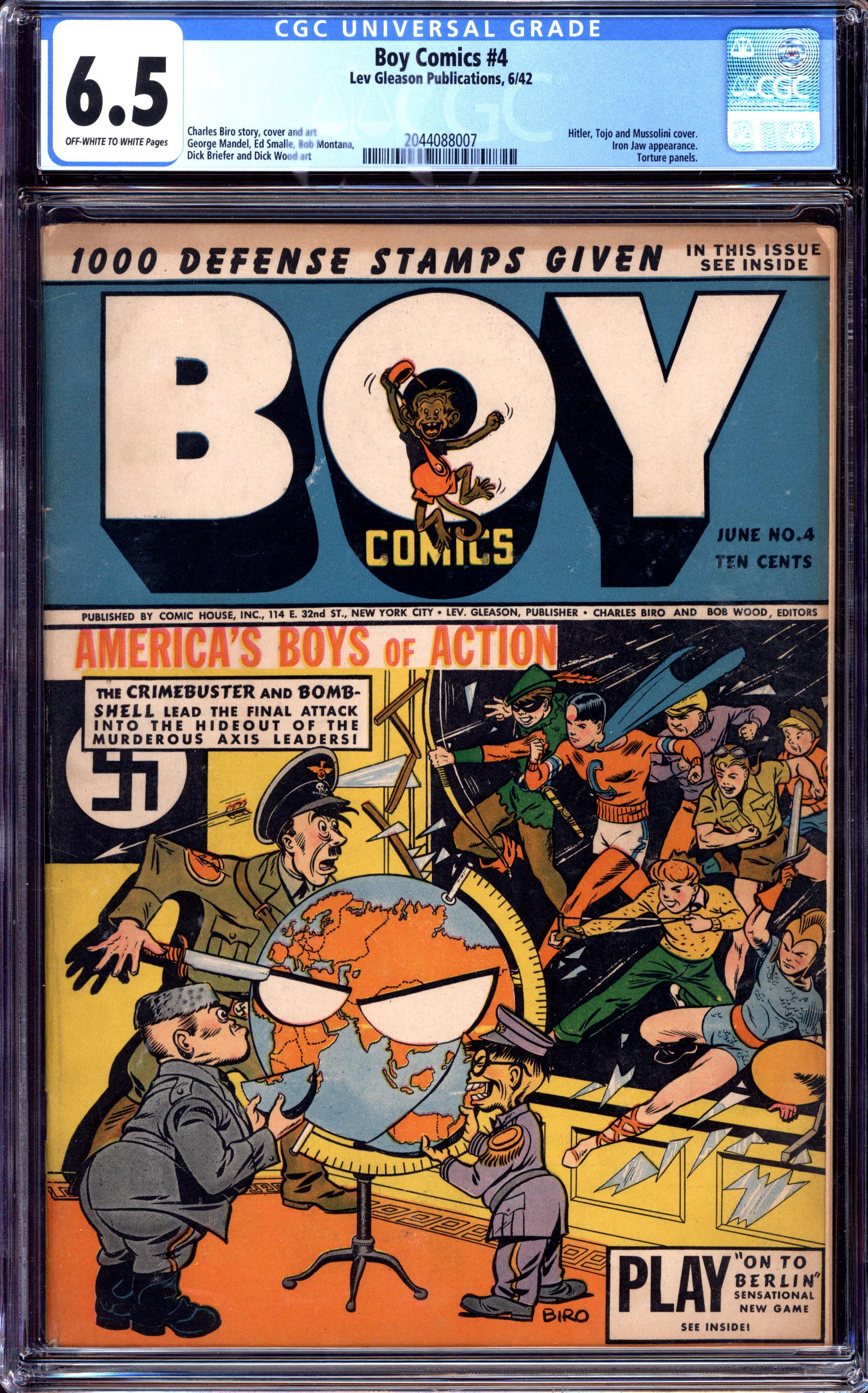 BOY COMICS #4 CGC 6.5 OW/WH PAGES | Reece's Rare Comics