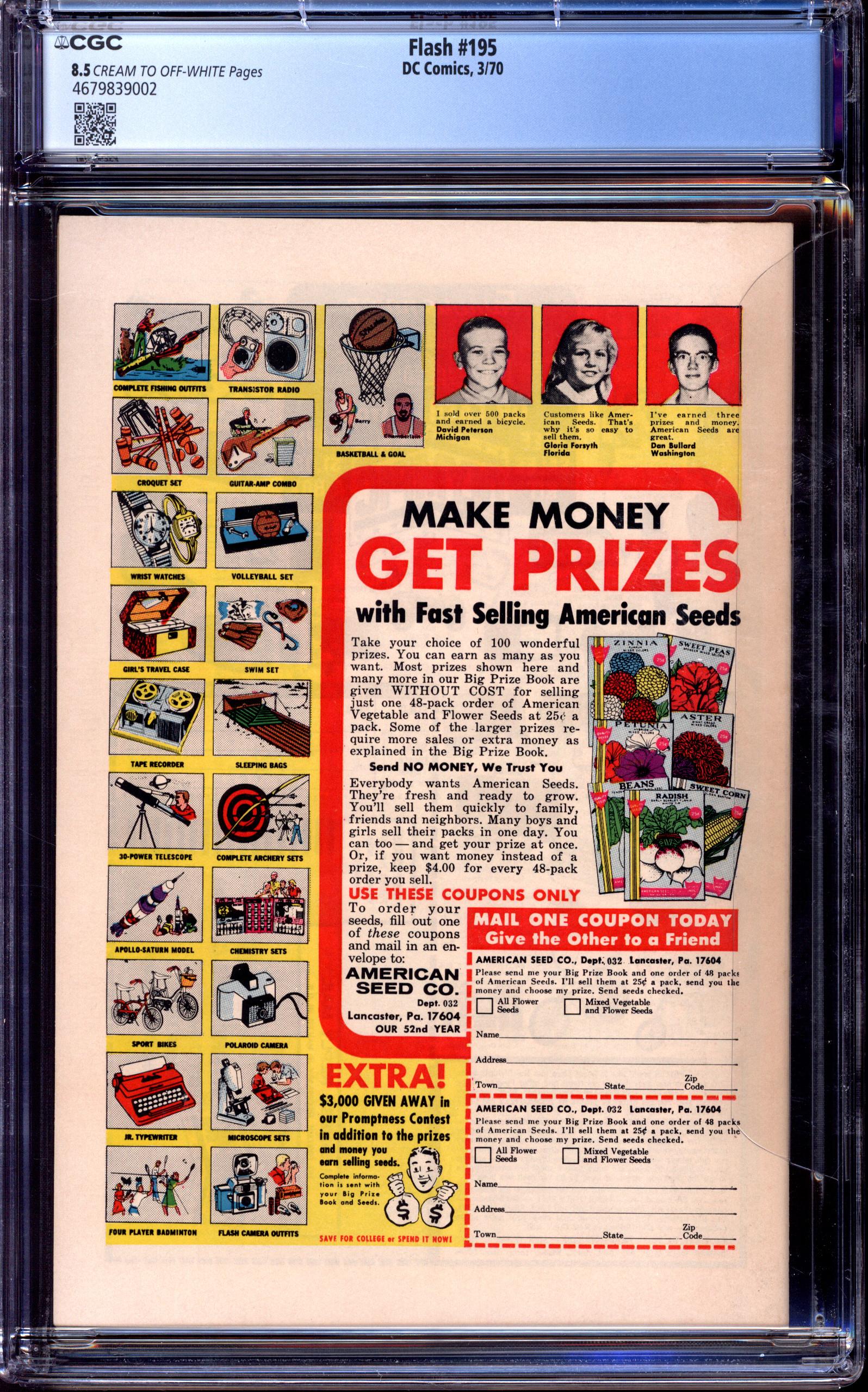 FLASH #195 CGC 8.5 CR/OW PAGES | Reece's Rare Comics