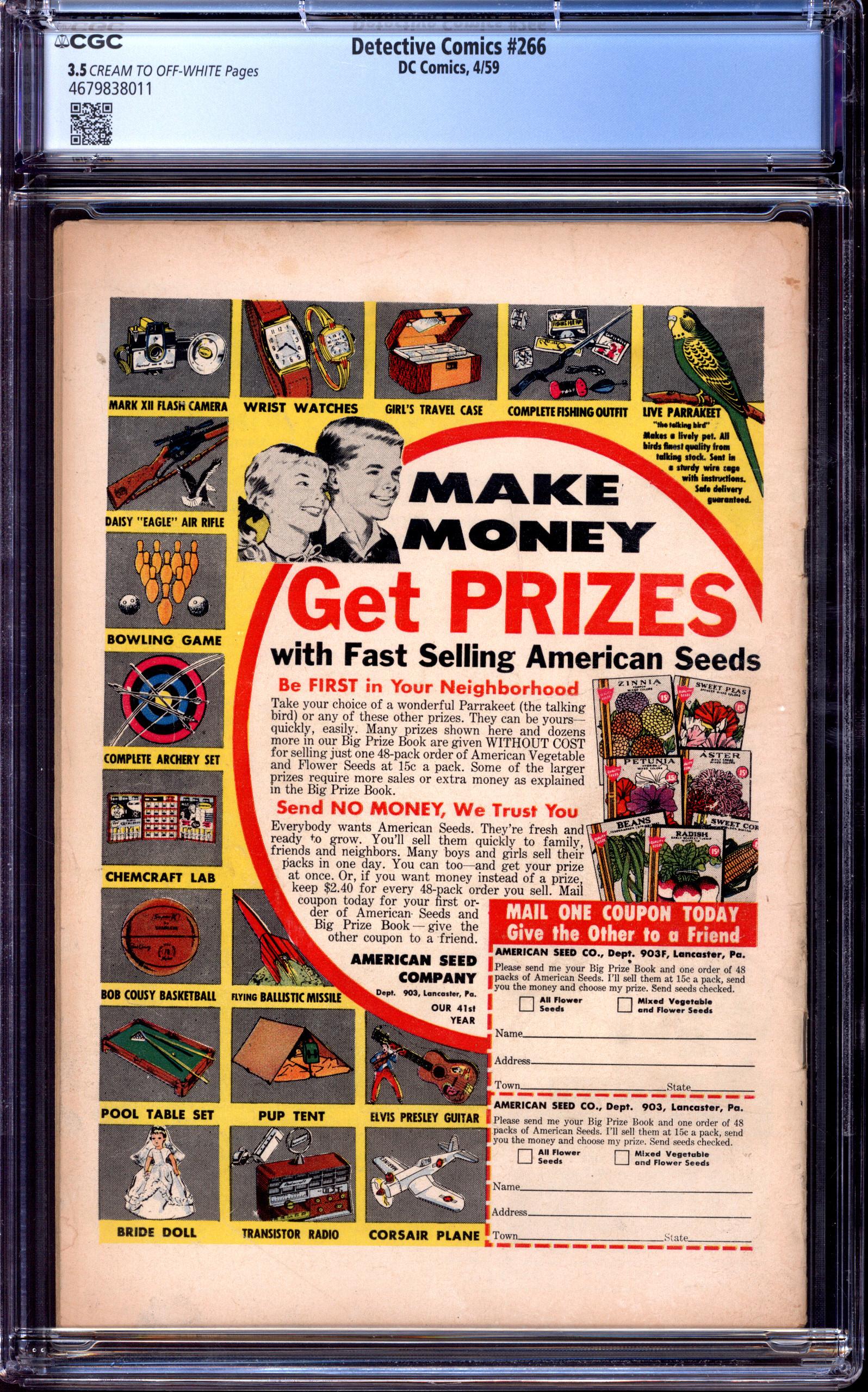 DETECTIVE COMICS #266 CGC 3.5 CR/OW PAGES | Reece's Rare Comics