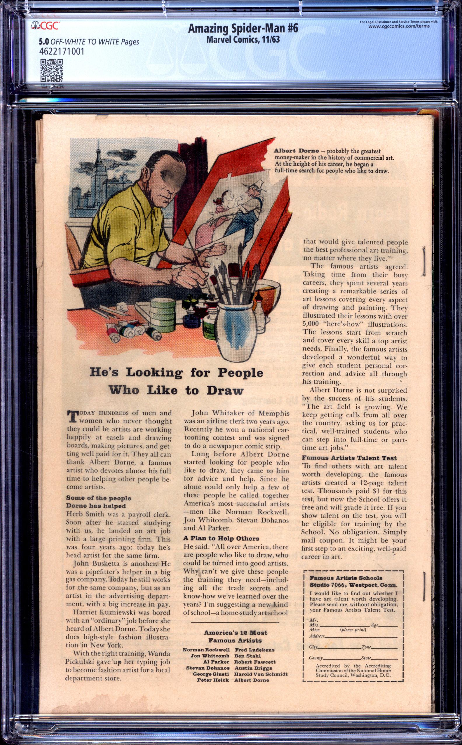 AMAZING SPIDER-MAN #6 CGC 5.0 OW/WH PAGES | Reece's Rare Comics