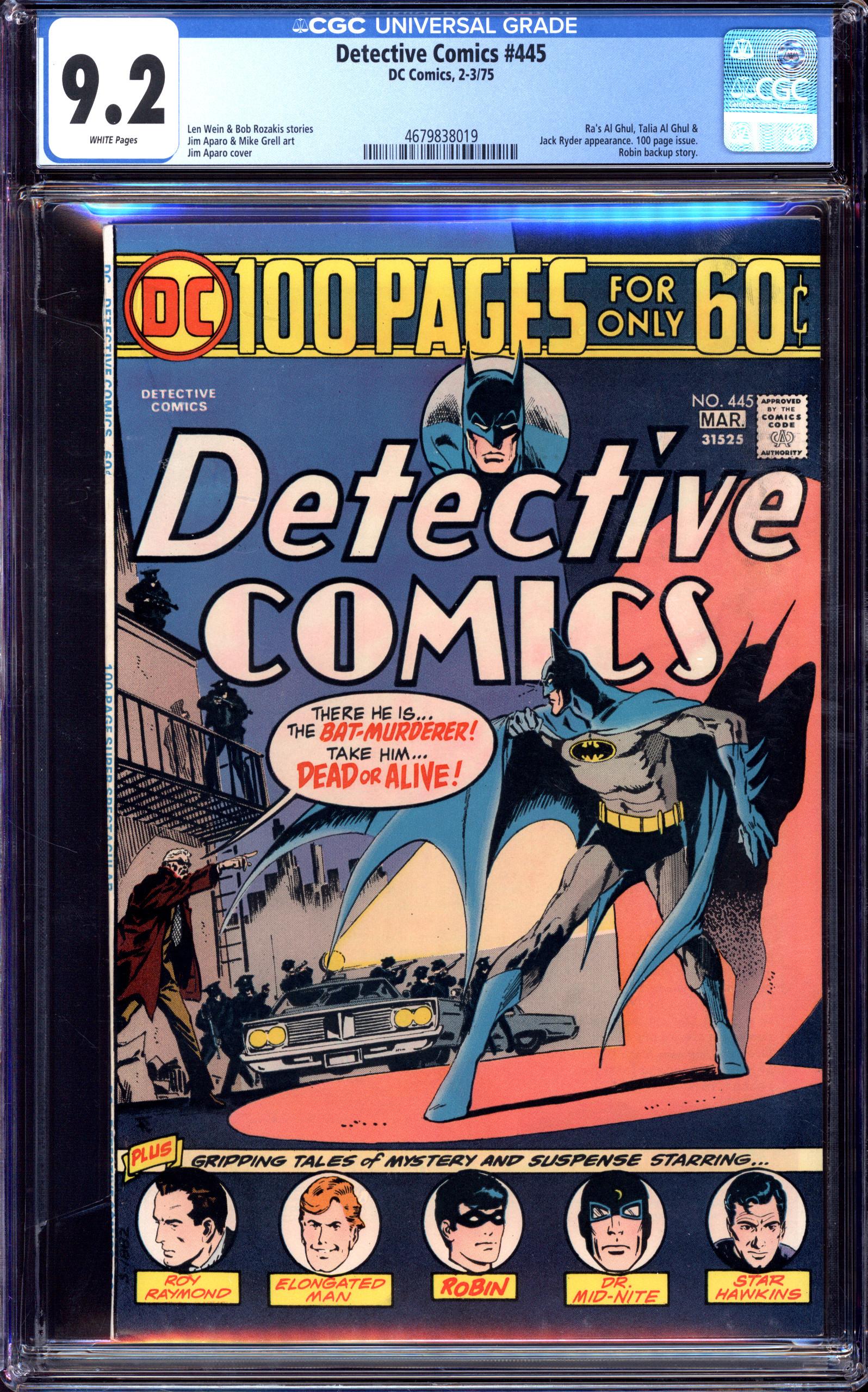 DETECTIVE COMICS #445 CGC 9.2 WHITE PAGES | Reece's Rare Comics