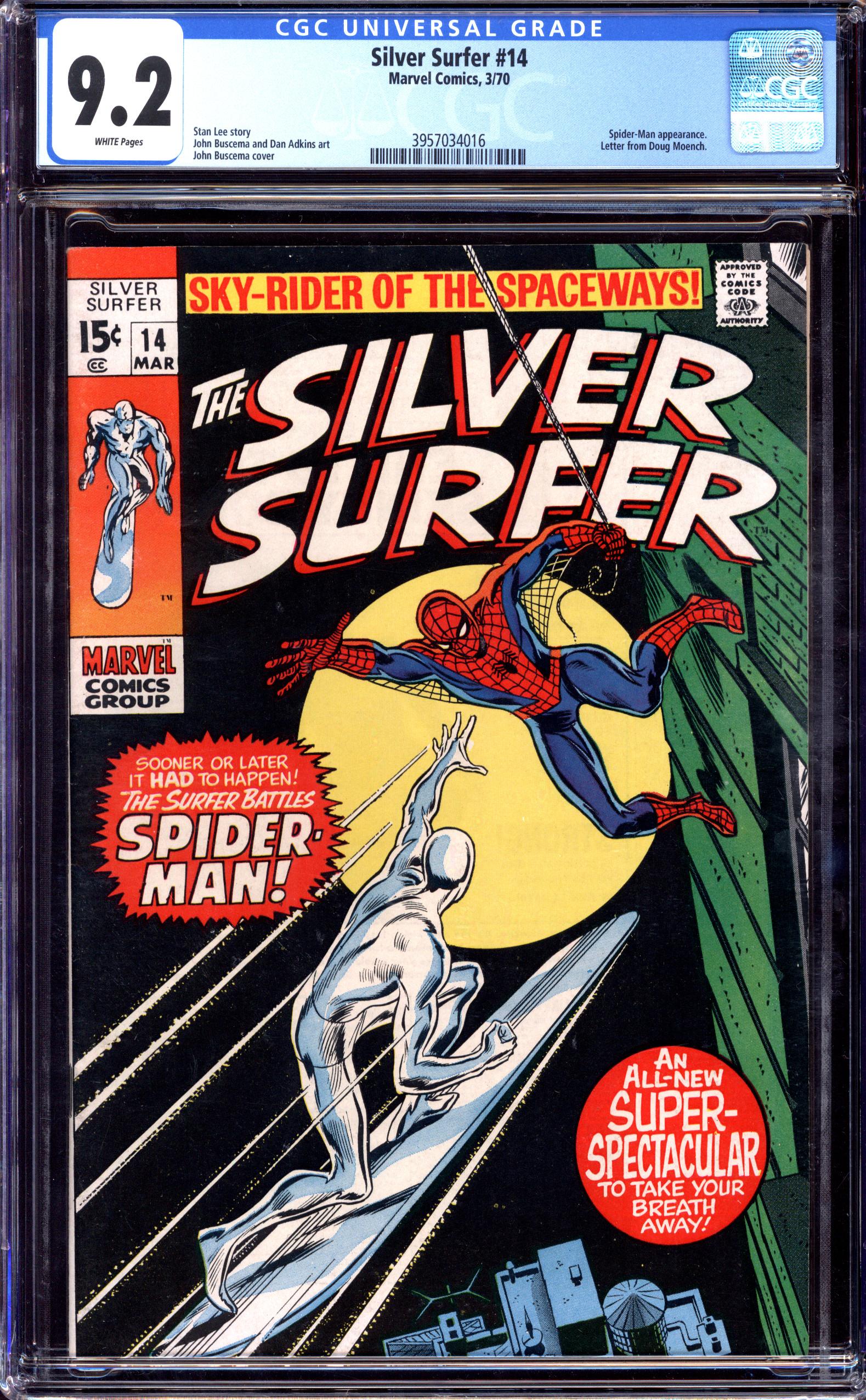 SILVER SURFER #14 CGC 9.2 WHITE PAGES | Reece's Rare Comics