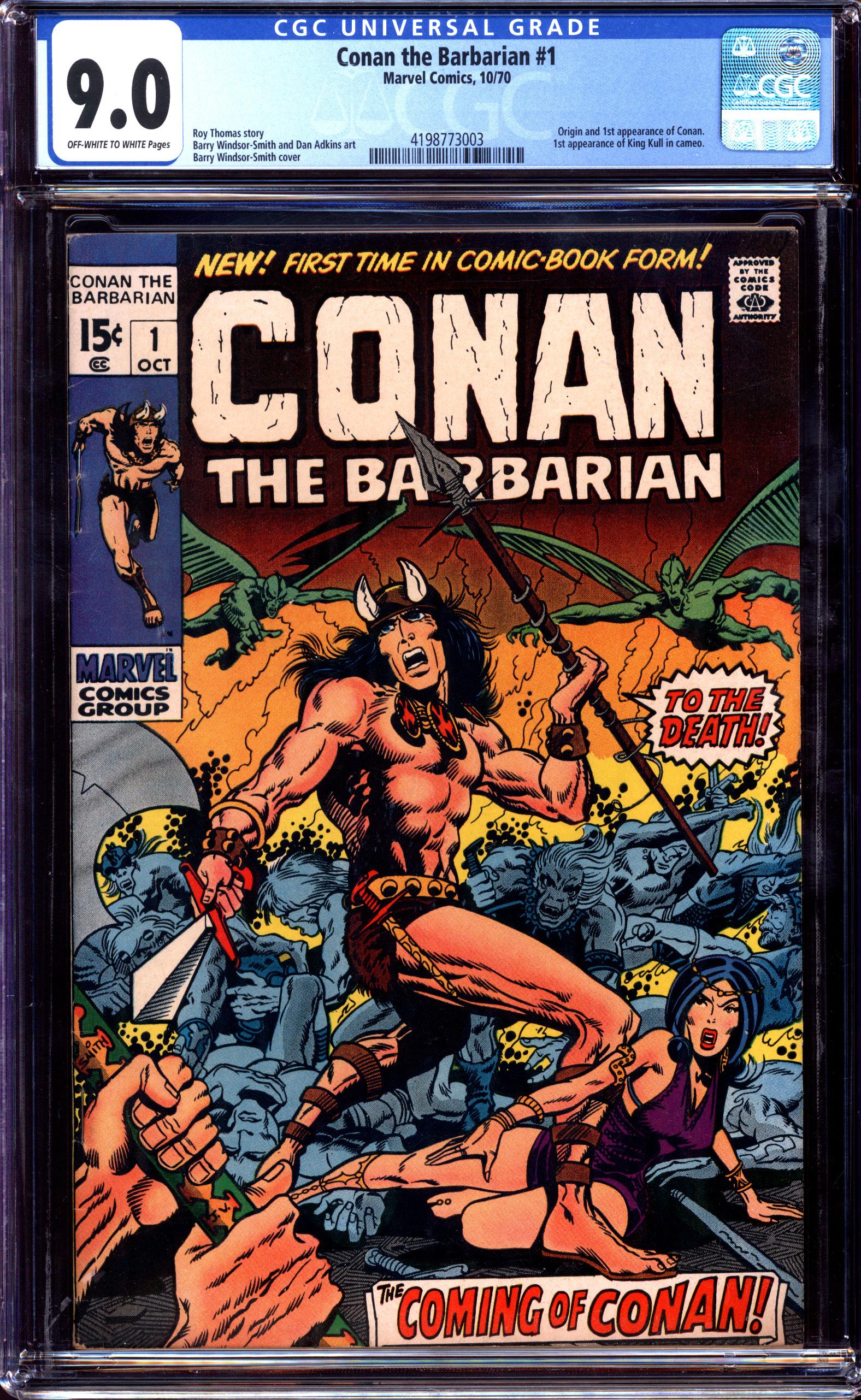 CONAN THE BARBARIAN #1 CGC 9.0 OW/WH PAGES | Reece's Rare Comics