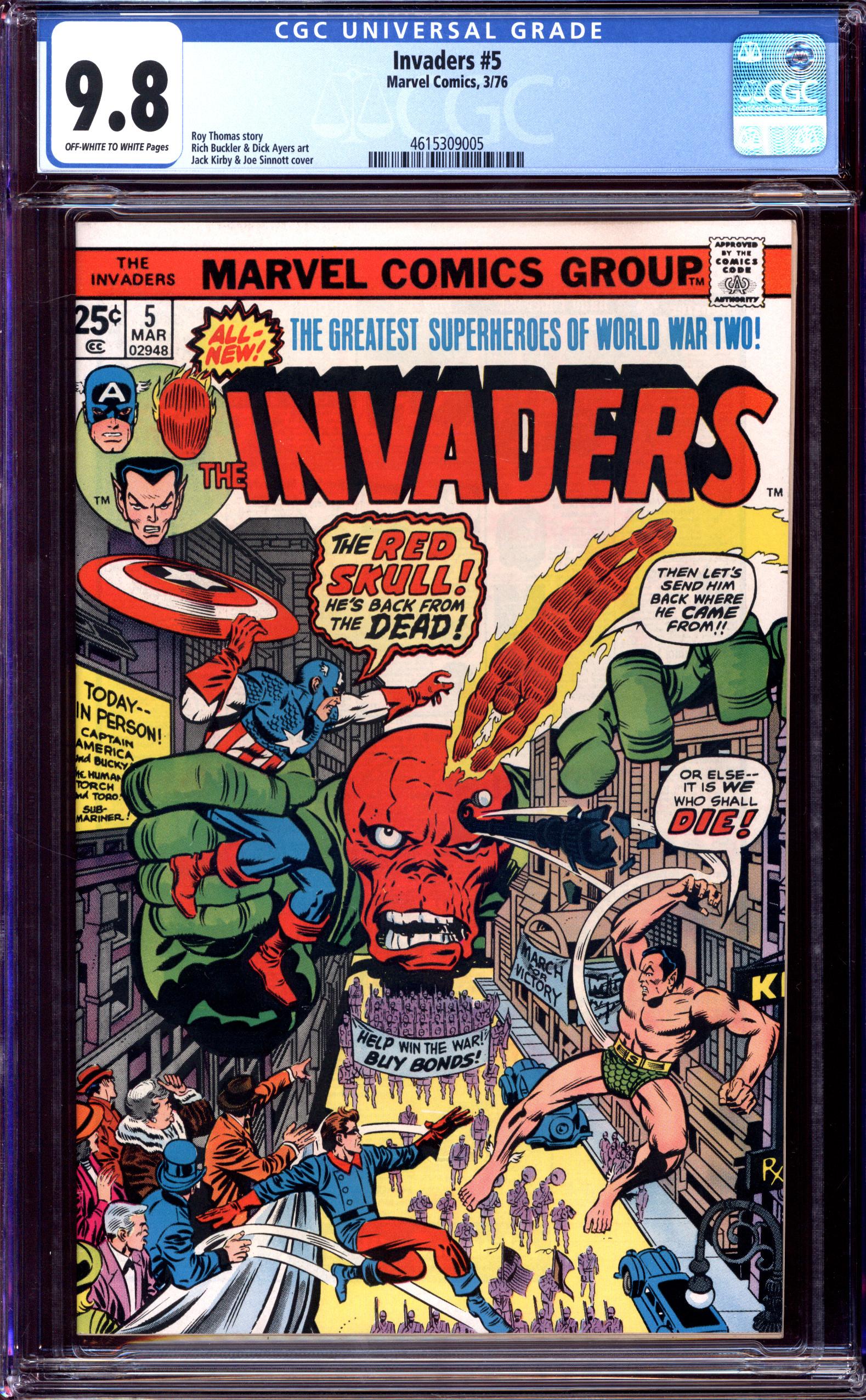 INVADERS #5 CGC 9.8 OW/WH PAGES | Reece's Rare Comics