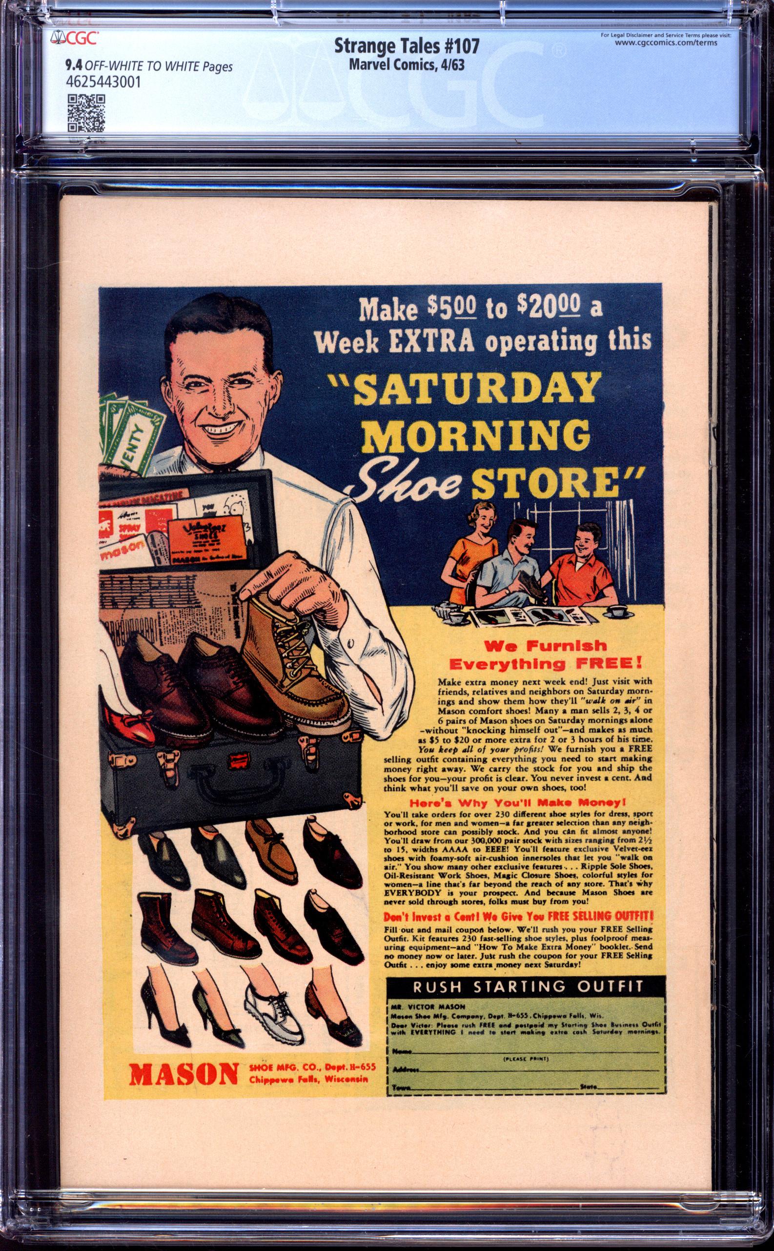 STRANGE TALES #107 CGC 9.4 OW/WH PAGES | Reece's Rare Comics