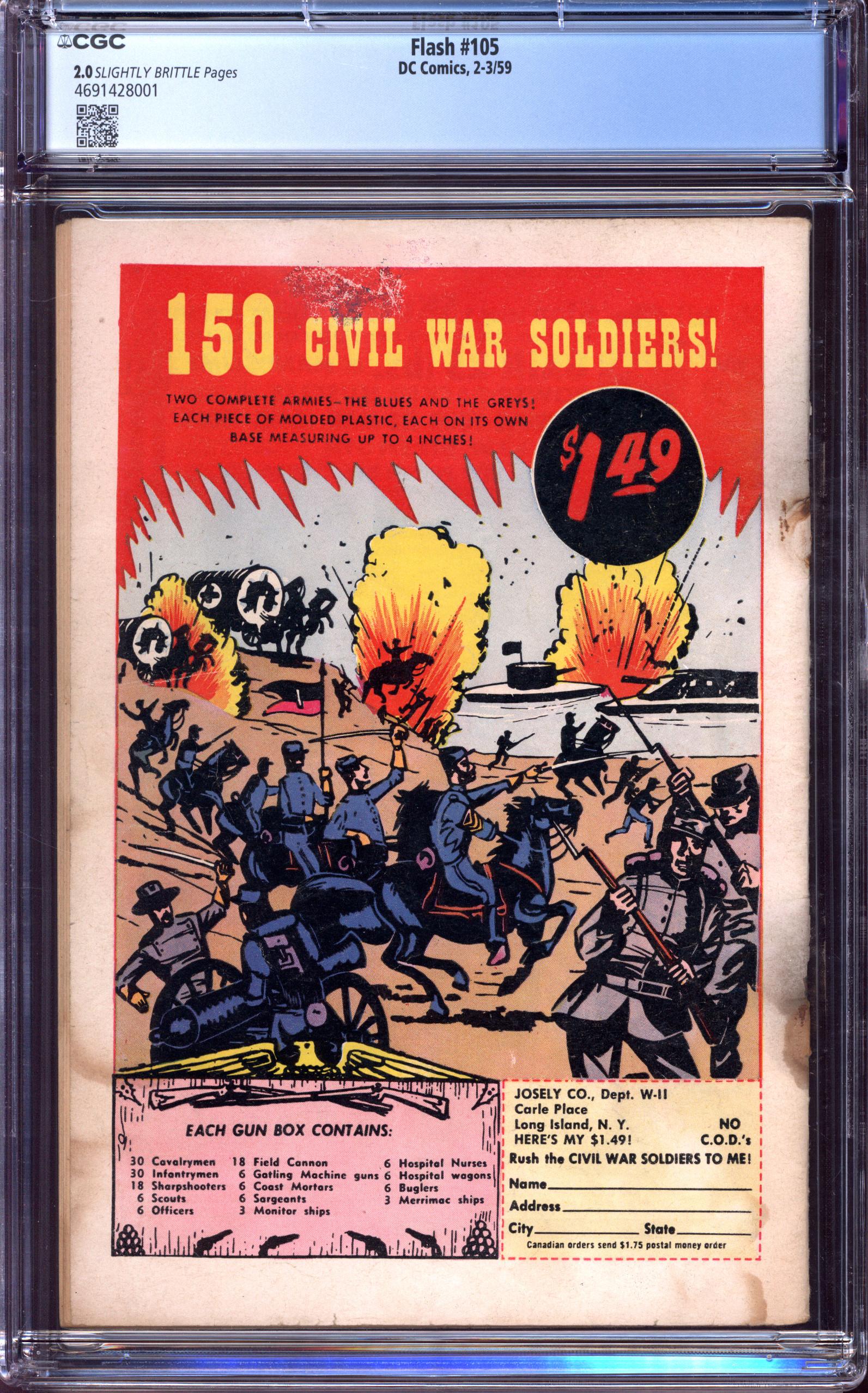 FLASH #105 CGC 2.0 SB PAGES | Reece's Rare Comics