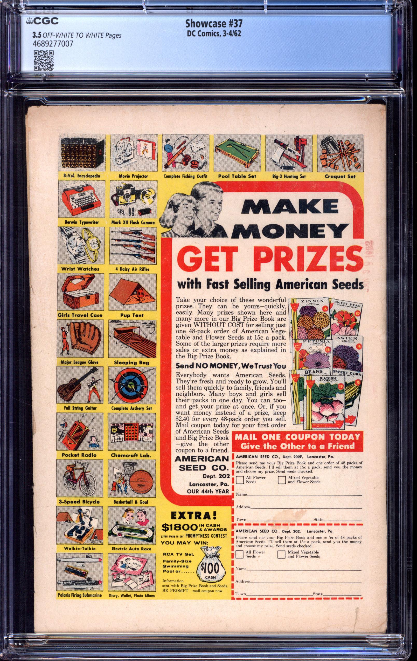 SHOWCASE #37 CGC 3.5 OW/WH PAGES | Reece's Rare Comics