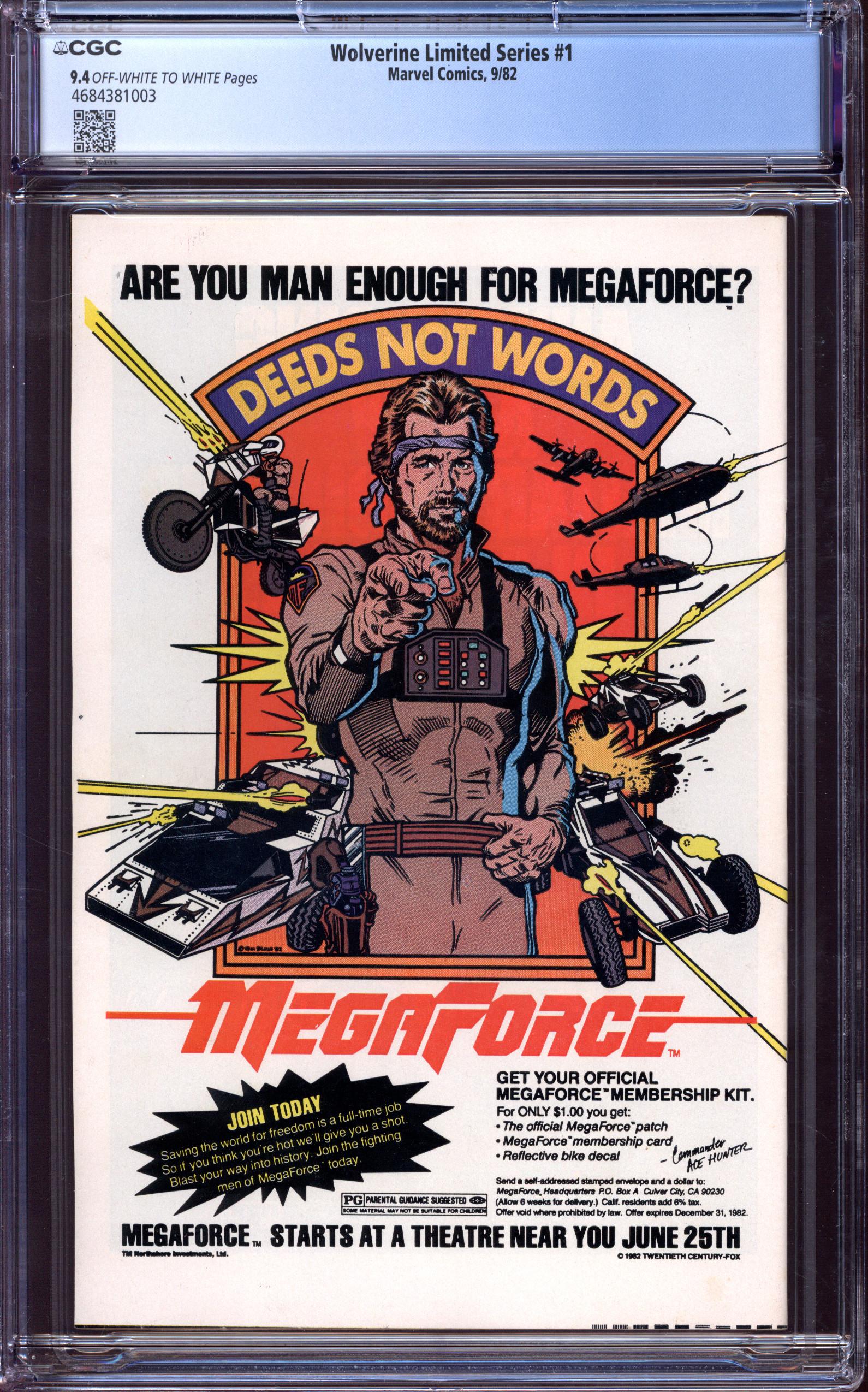 WOLVERINE LIMITED SERIES #1 CGC 9.4 OW/WH PAGES | Reece's Rare Comics