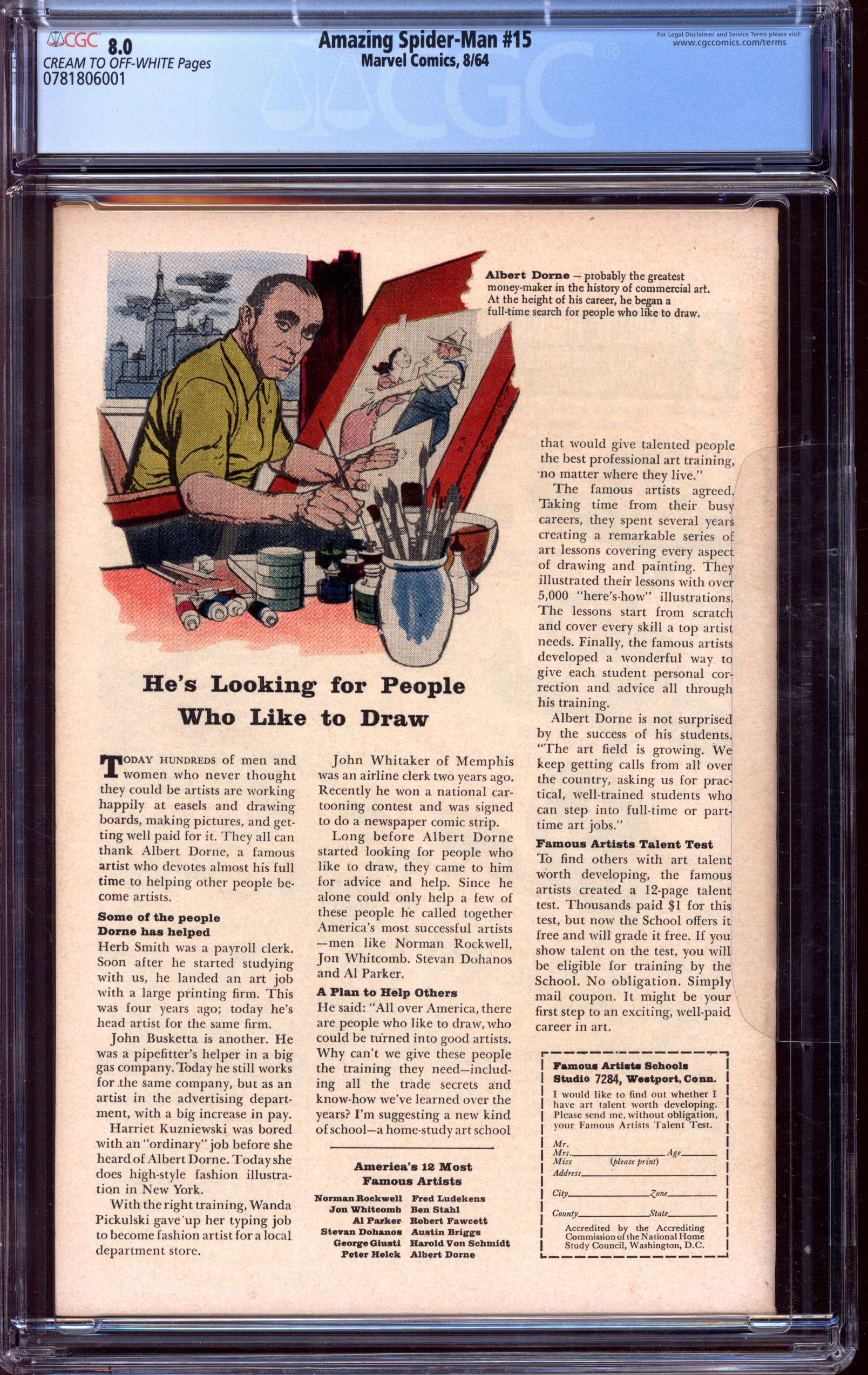 AMAZING SPIDER-MAN #15 CGC 8.0 CR/OW PAGES | Reece's Rare Comics