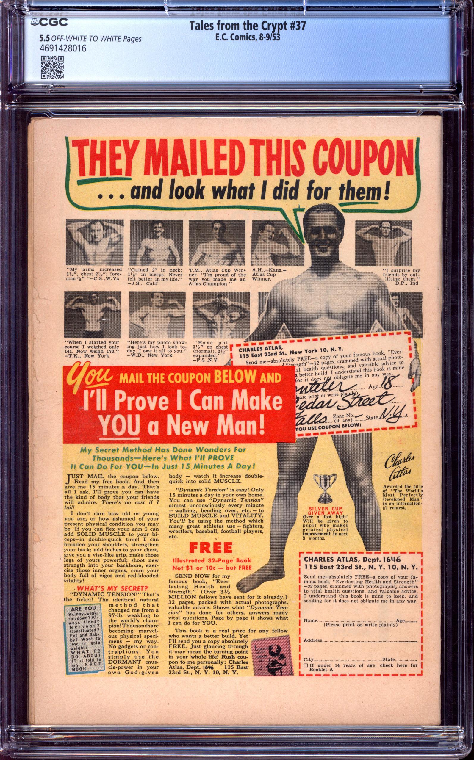 TALES FROM THE CRYPT #37 CGC 5.5 OW/WH PAGES | Reece's Rare Comics