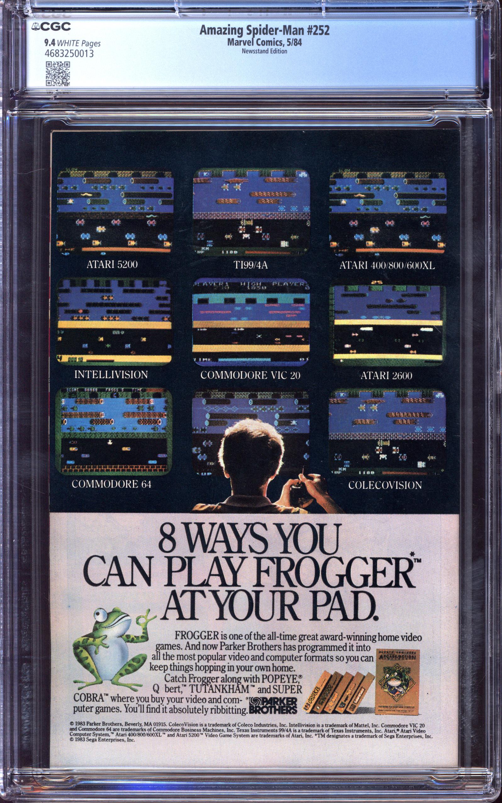 AMAZING SPIDER-MAN #252 CGC 9.4 WHITE PAGES MARK JEWELERS | Reece's ...