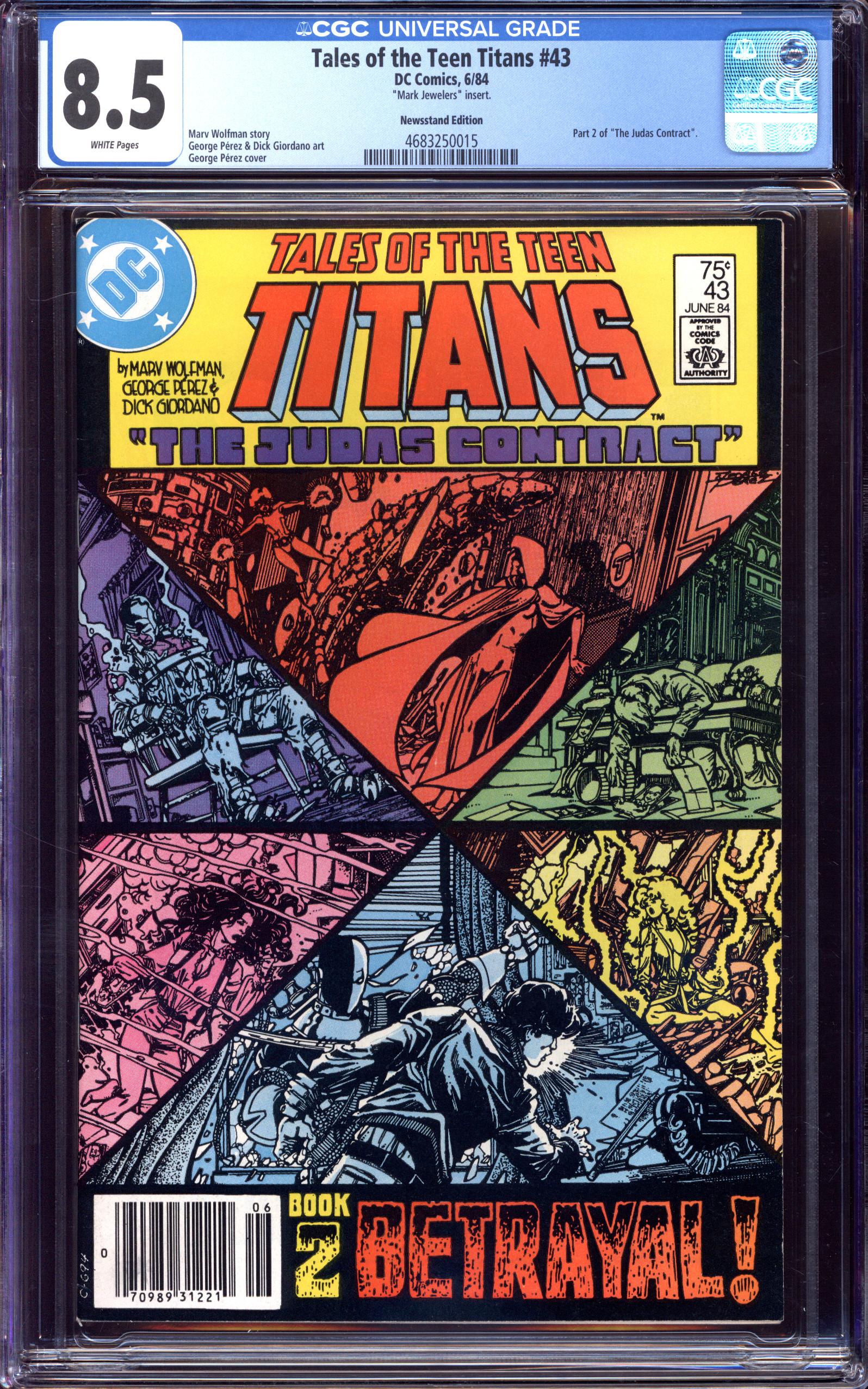 TALES OF THE TEEN TITANS #43 CGC 8.5 WHITE PAGES MARK JEWELERS | Reece ...