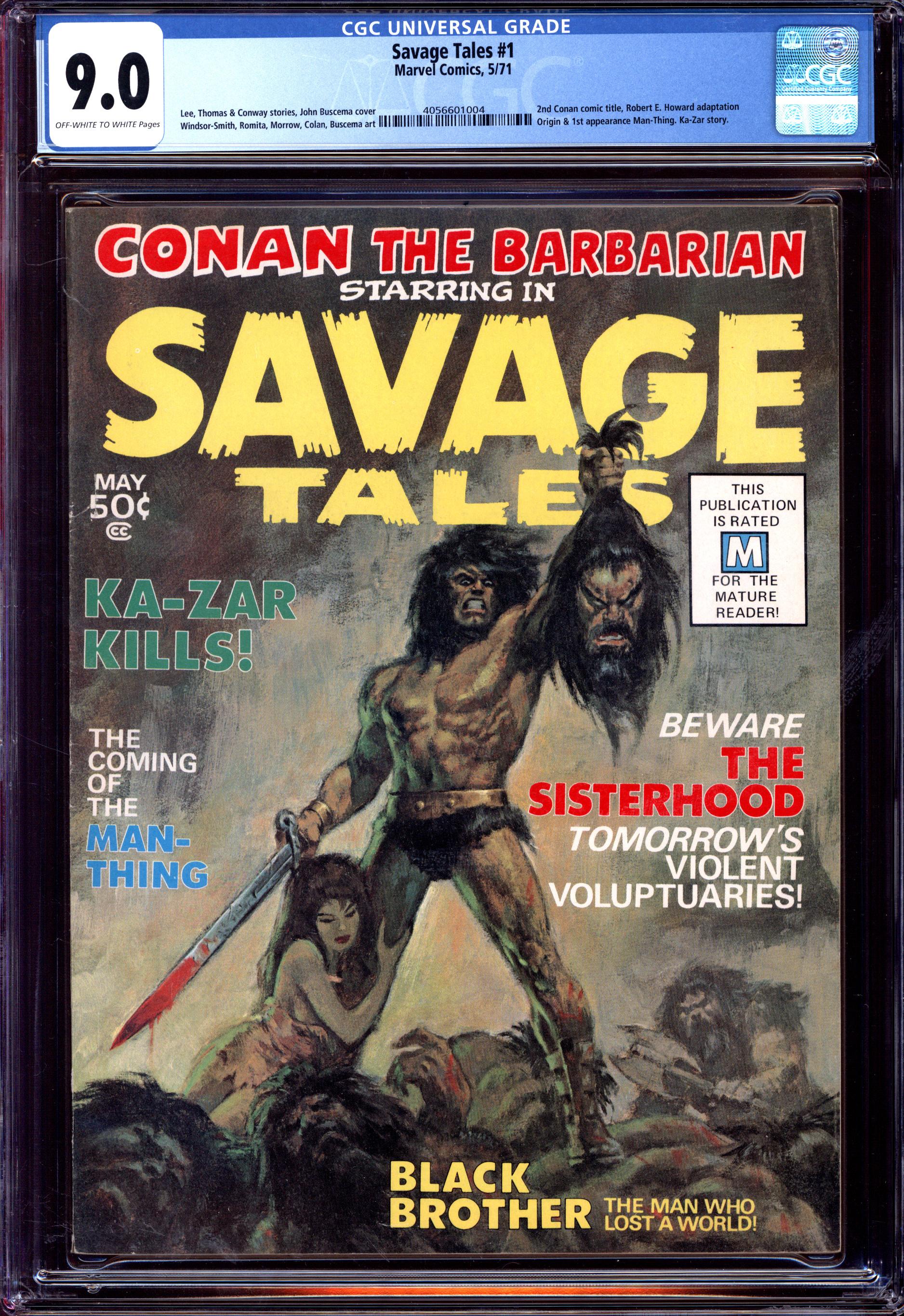 SAVAGE TALES #1 CGC 9.0 OW/WH PAGES | Reece's Rare Comics