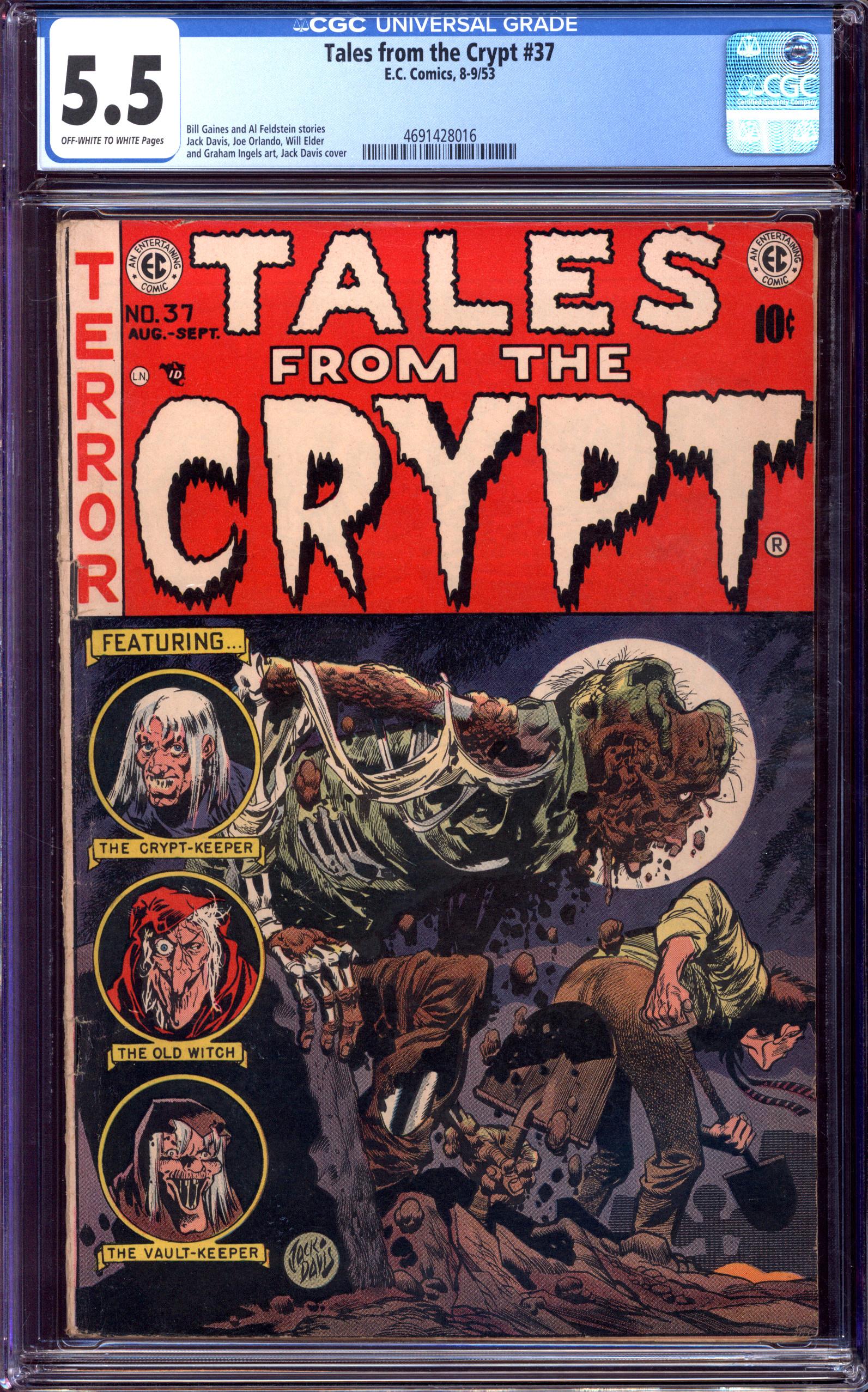TALES FROM THE CRYPT #37 CGC 5.5 OW/WH PAGES | Reece's Rare Comics