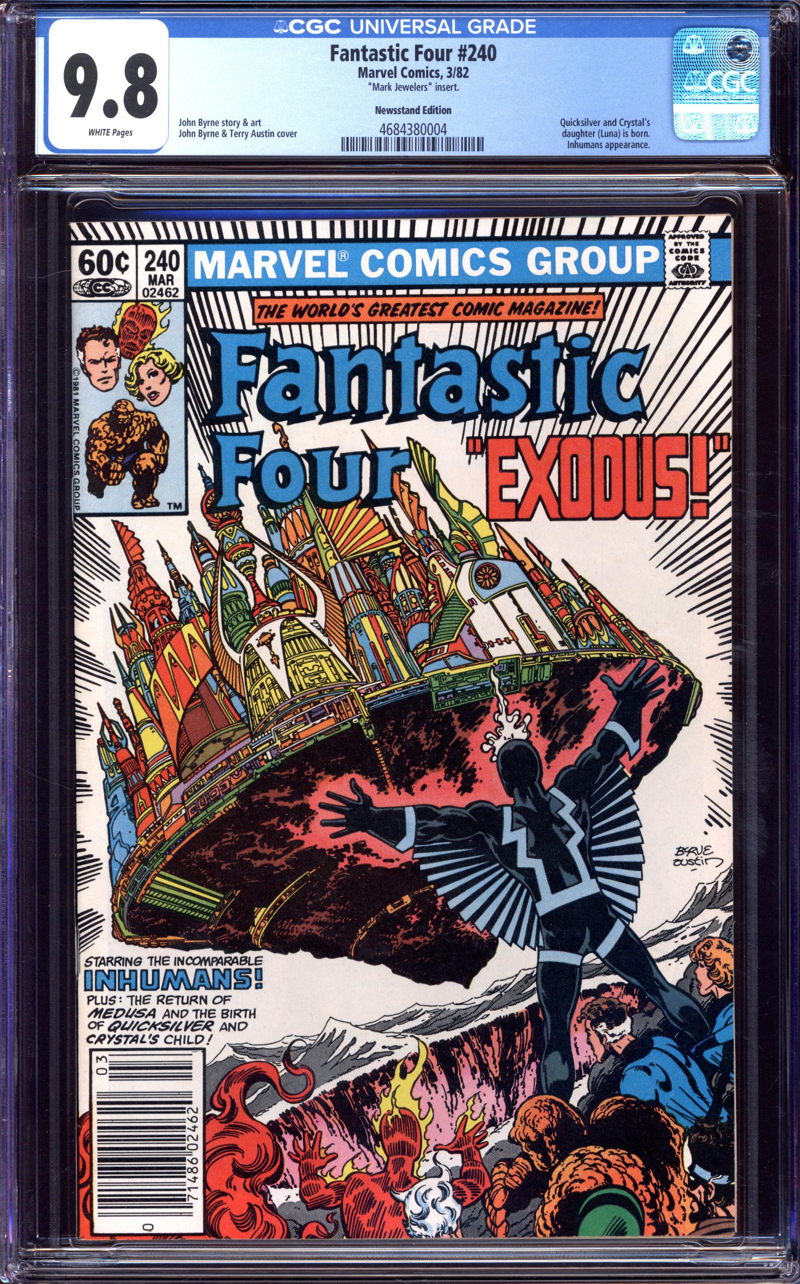 FANTASTIC FOUR #240 CGC 9.8 WHITE PAGES MARK JEWELERS | Reece's Rare Comics
