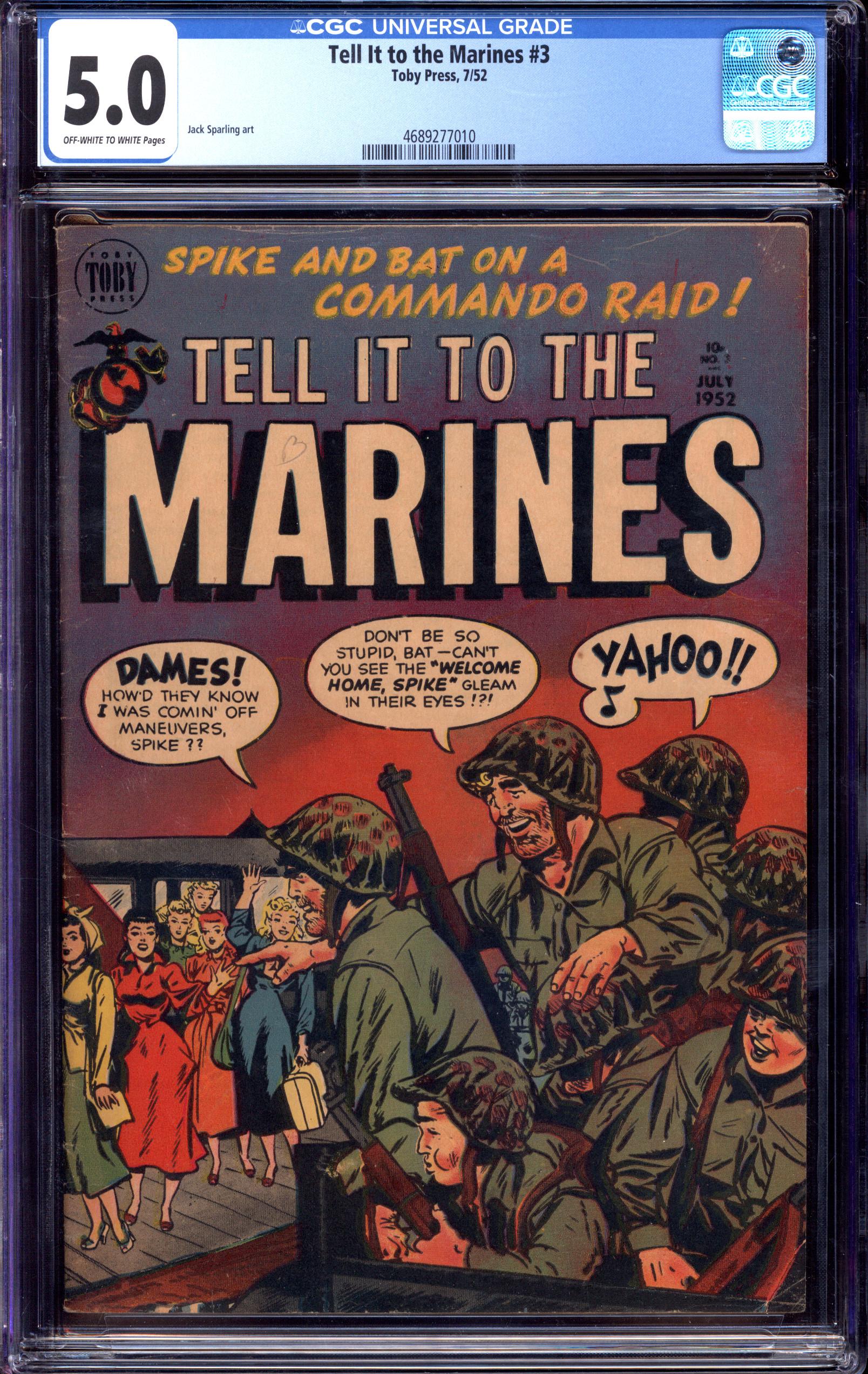 TELL IT TO THE MARINES #3 CGC 5.0 OW/WH PAGES | Reece's Rare Comics