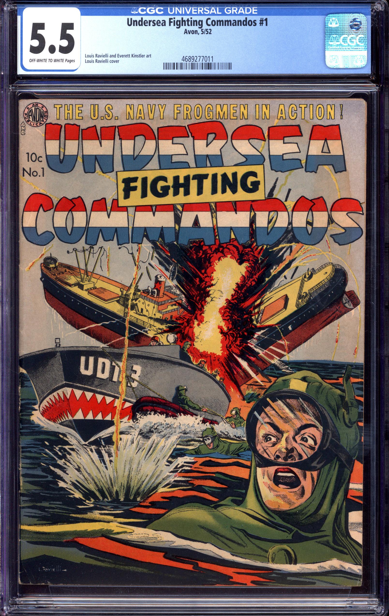 UNDERSEA FIGHTING COMMANDOS #1 CGC 5.5 OW/WH PAGES | Reece's Rare Comics