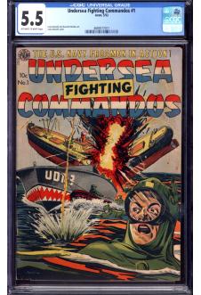 UNDERSEA FIGHTING COMMANDOS #1 CGC 5.5 OW/WH PAGES | Reece's Rare Comics