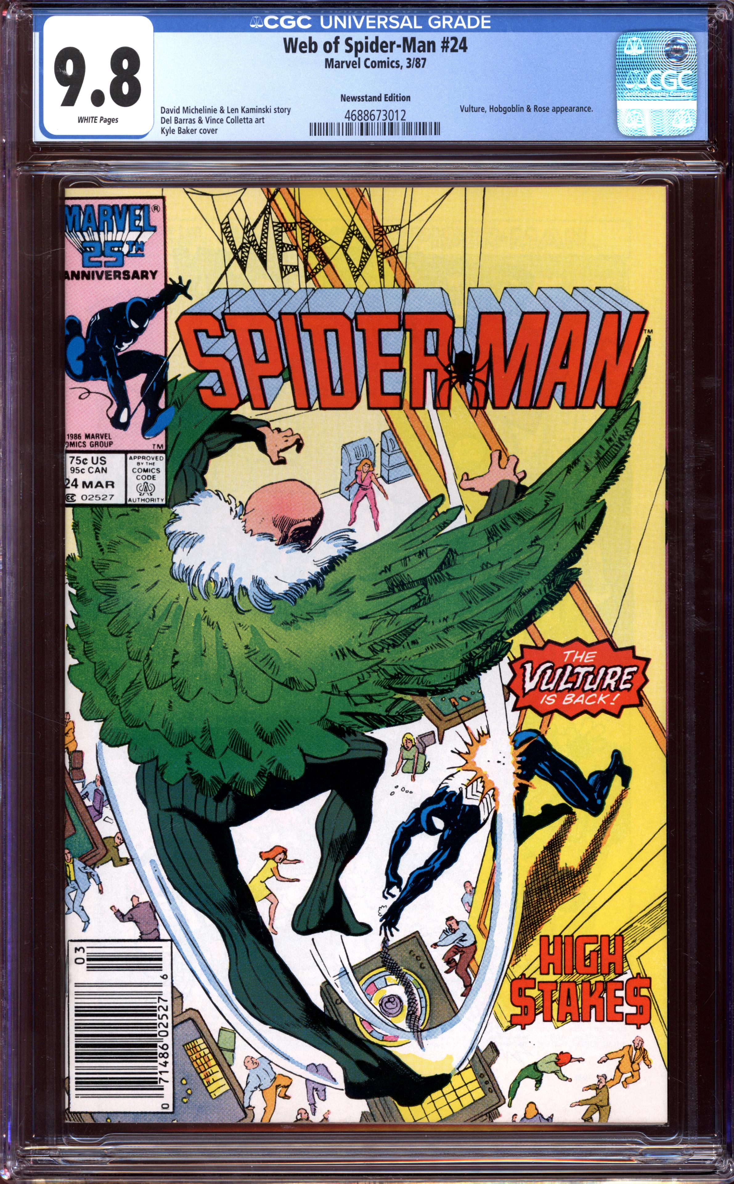 WEB OF SPIDER-MAN #24 CGC 9.8 WHITE PAGES | Reece's Rare Comics